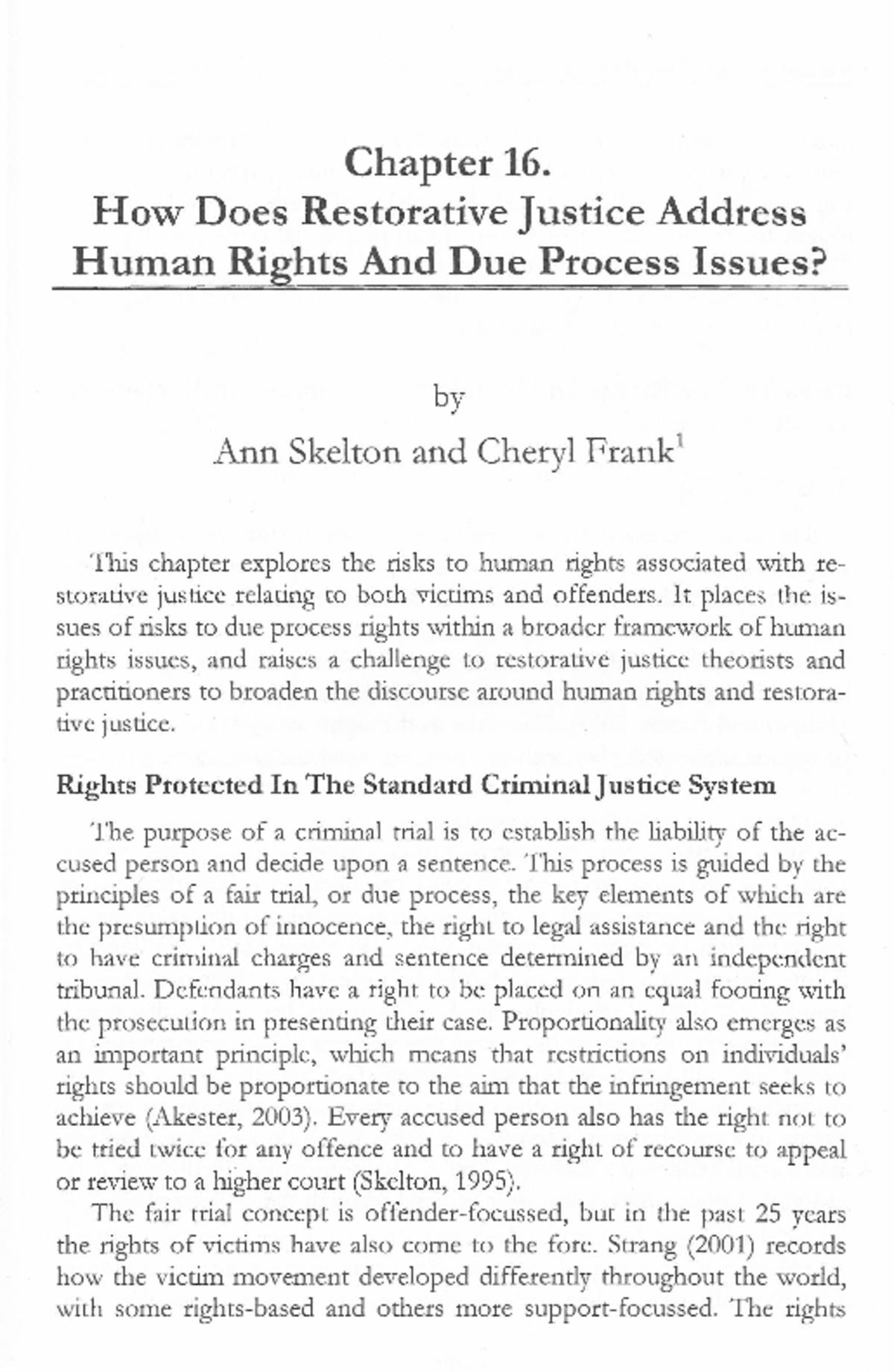 Chapt 16 How does R J Address Human Rights and Due Process Issues ...