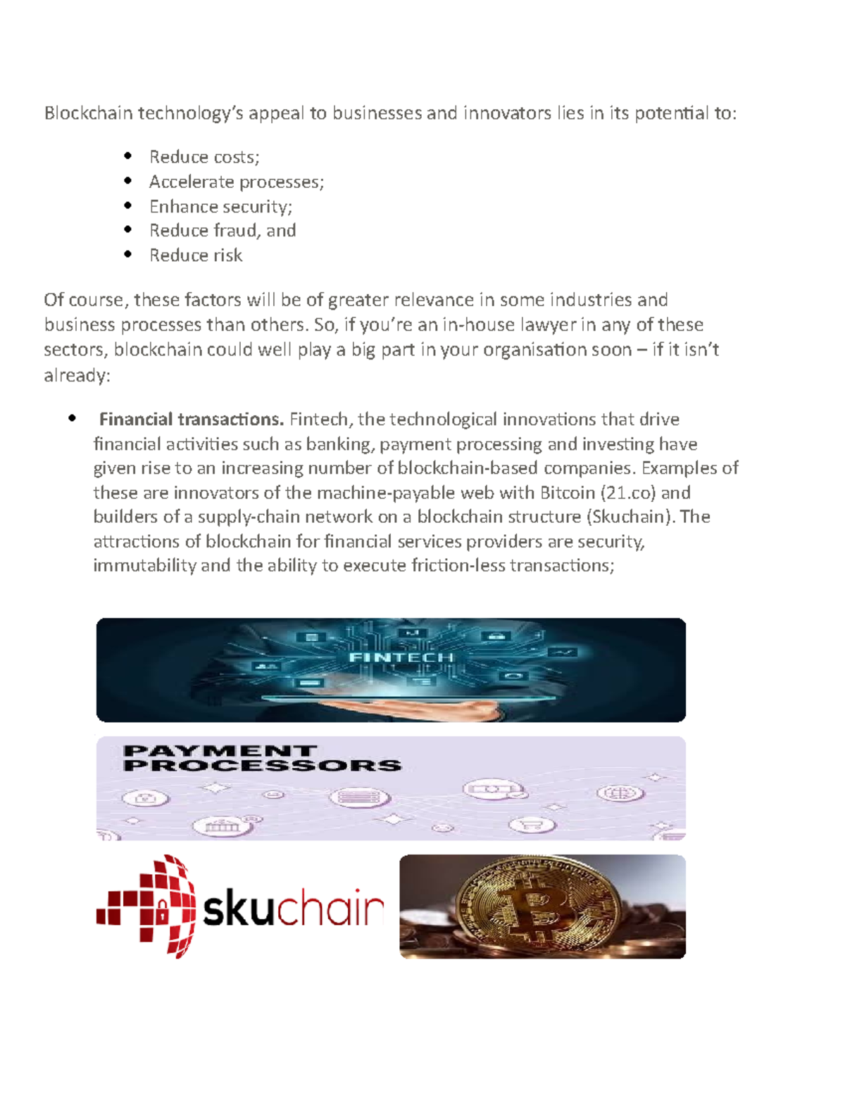 Blockchain technology - So, if you’re an in-house lawyer in any of these sectors, blockchain ...