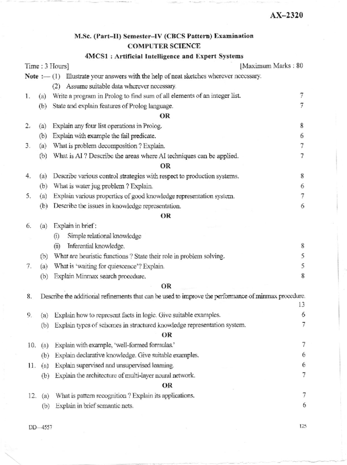 Computer Science AI n Expert Systems AX M Part II Semester Iv computer-science-ai-n-expert-systems-ax-m-part-ii-semester-iv