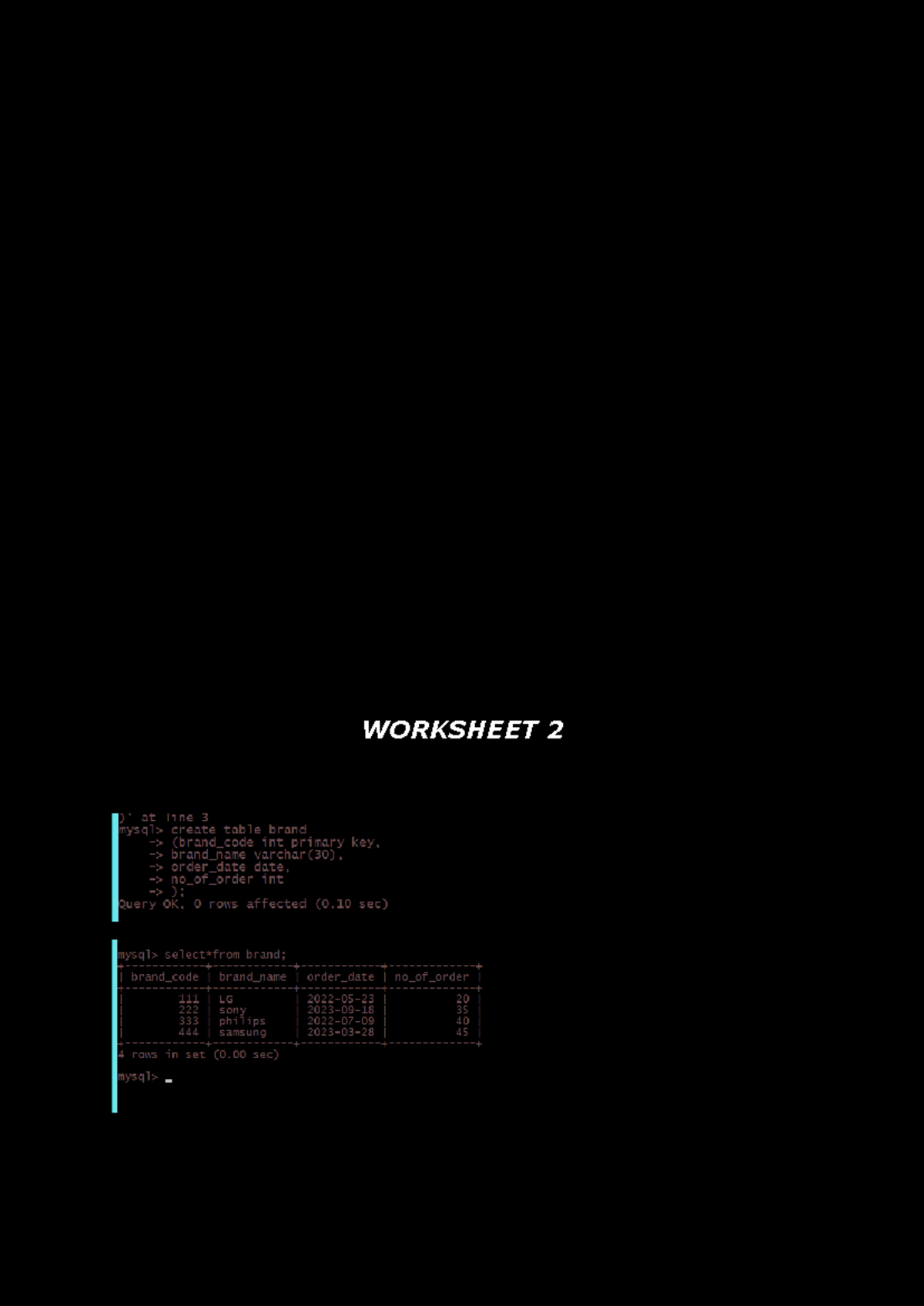 Worksheet 2 SQL - yes - Computer Science SL - WORKSHEET 2. 3. 10. 13 ...