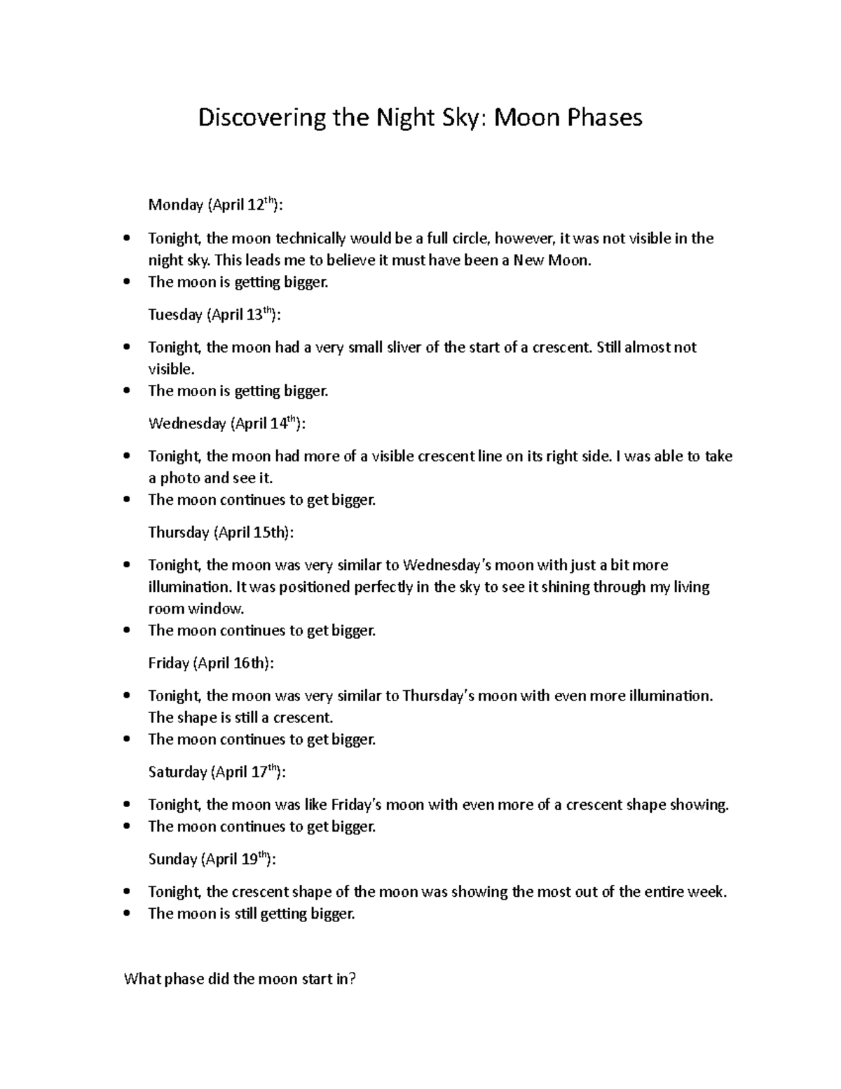 Discovering the Night Sky (Moon Journal) - Discovering the Night Sky ...