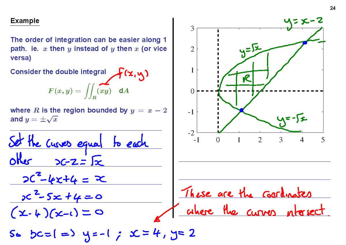 Lecture 7 - Example The order of integration can be easier along 1path ...