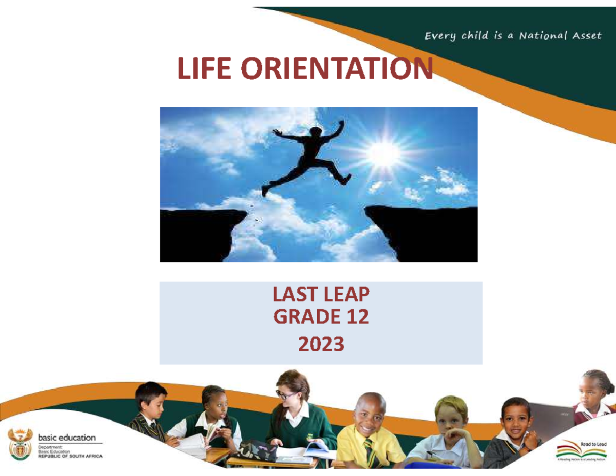 LAST LEAP Booklet - LO GR 12 - 2023 Final - LIFE ORIENTATION LAST LEAP ...