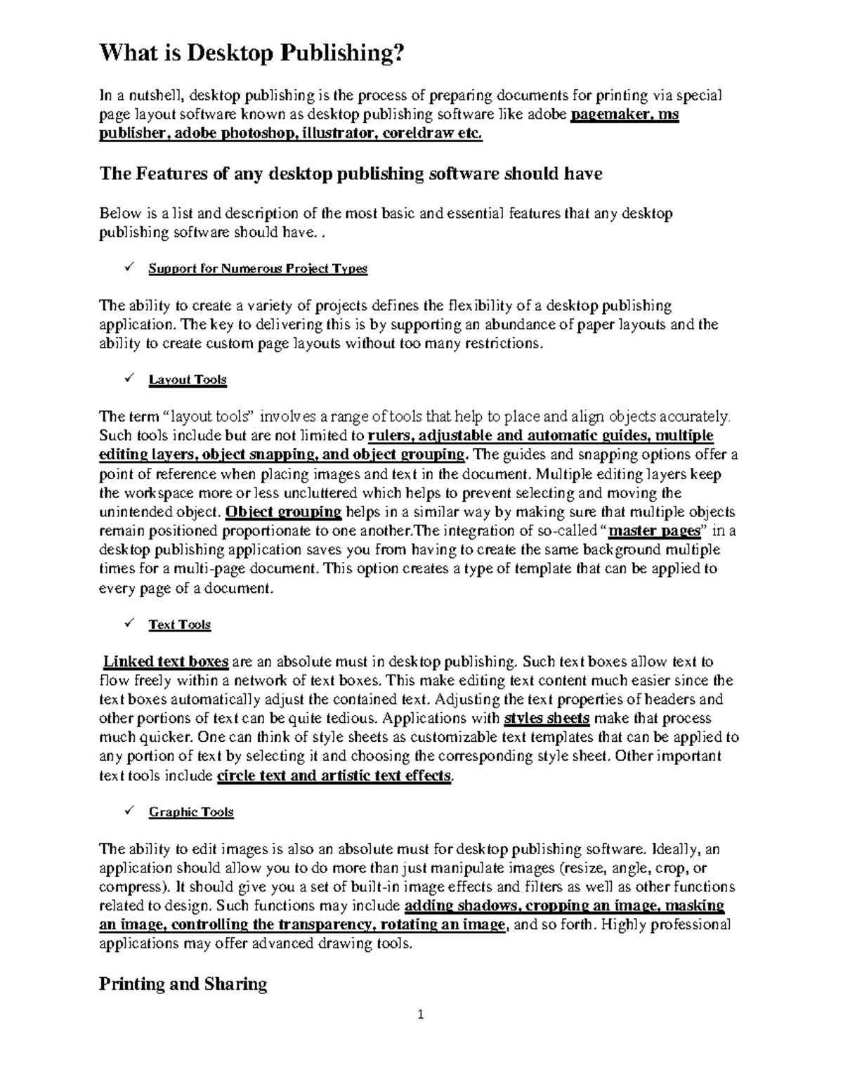 DTP- Introduction ONE - What is Desktop Publishing? In a nutshell ...