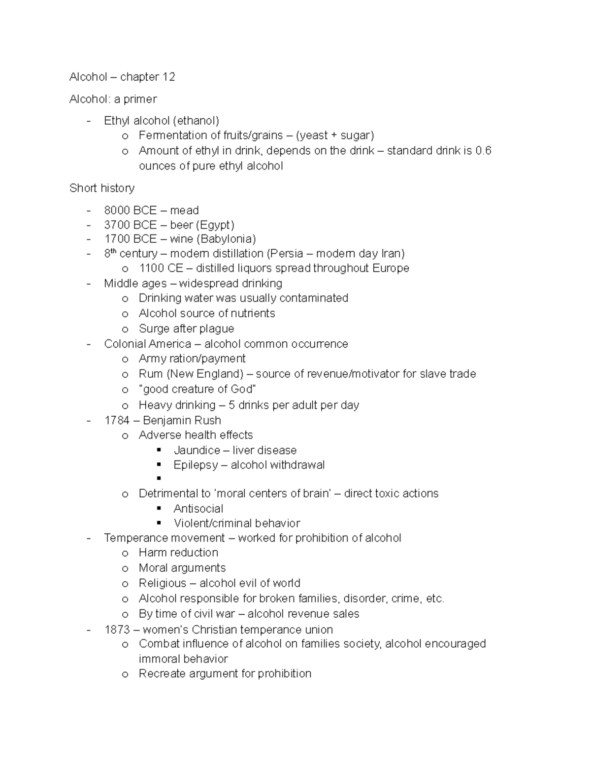 Alcohol - ounces of pure ethyl alcohol Short history 8000 BCE – mead ...