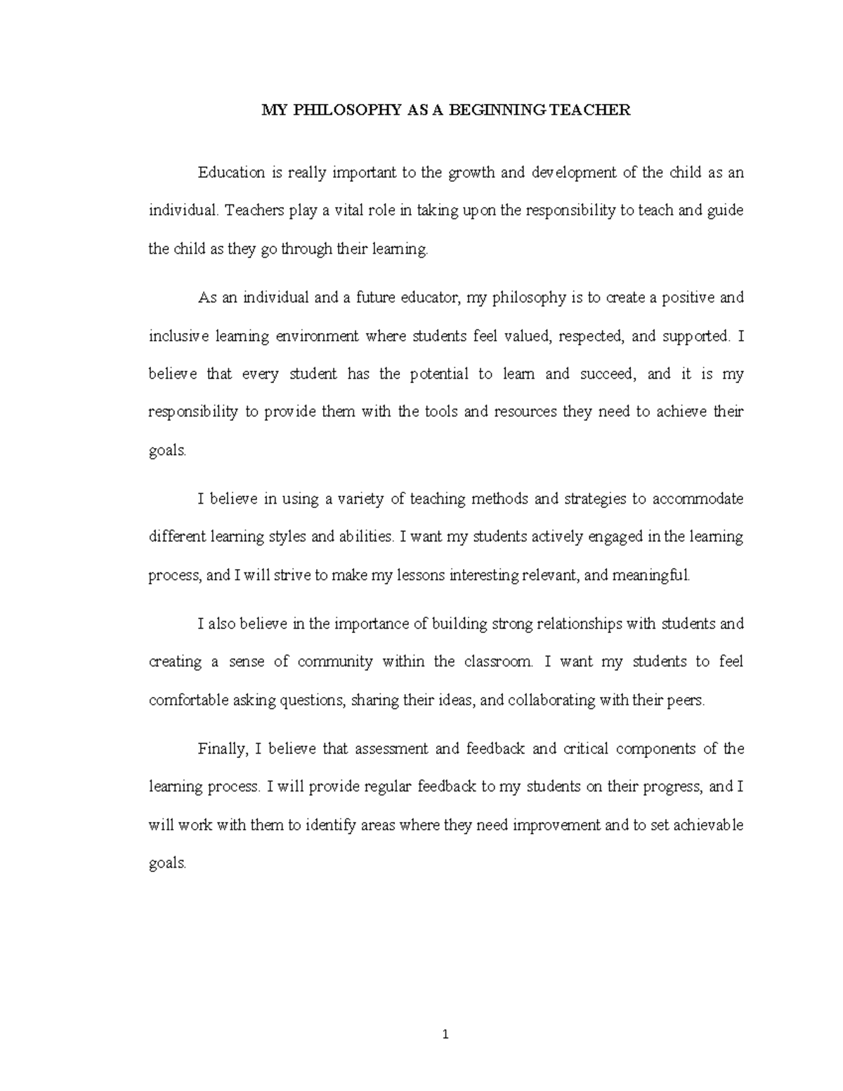 Final Teaching- Internship-1- Portfolio-1 - MY PHILOSOPHY AS A ...