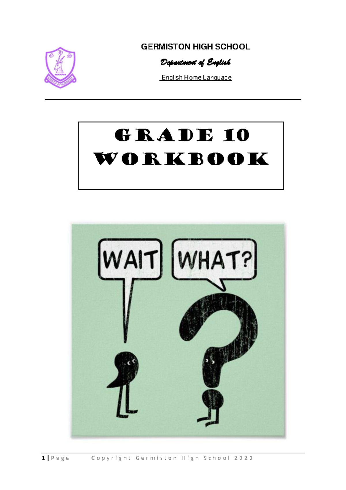 Germiston Grade 10 Workbook Activities-1 - GERMISTON HIGH SCHOOL ...