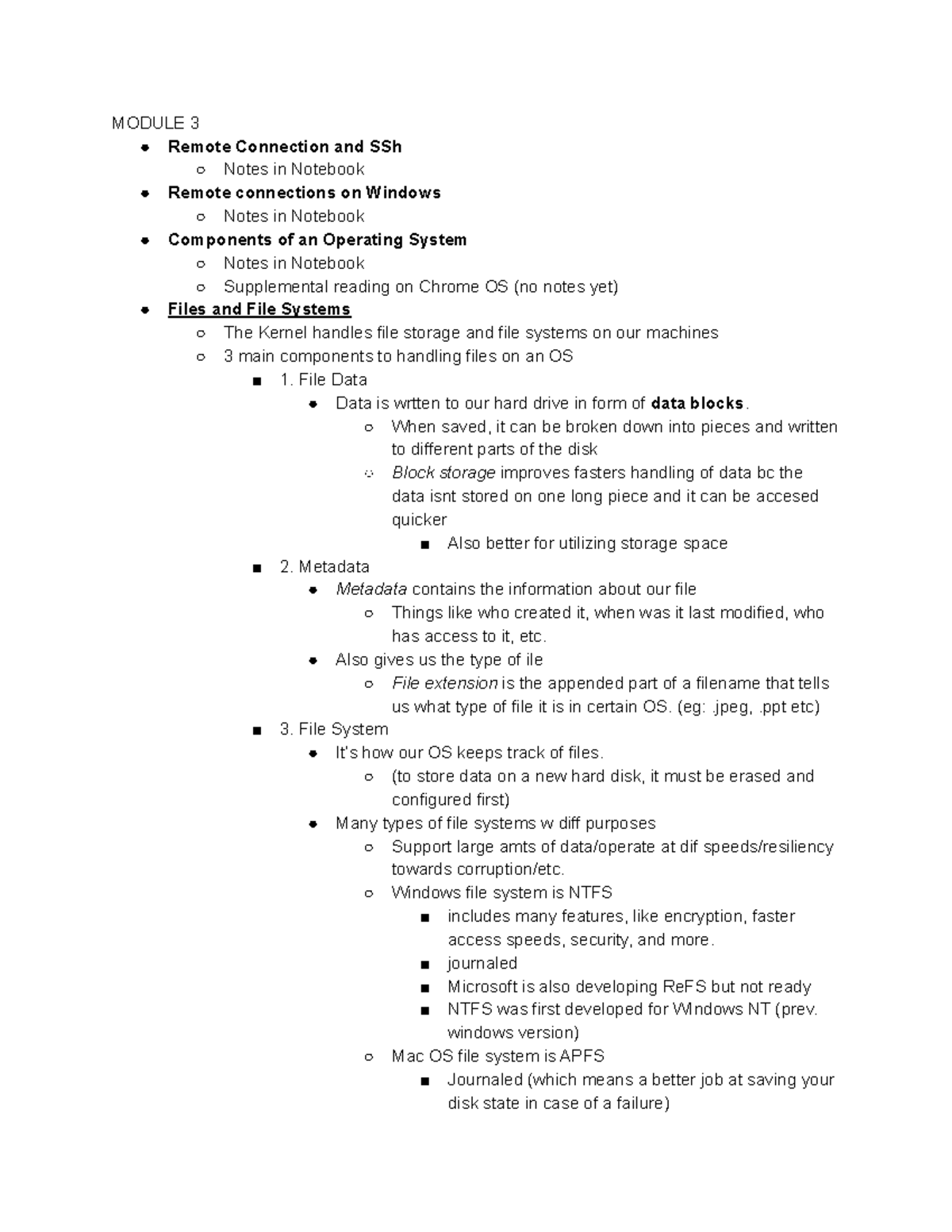 Module 3 Information Technology Fundamentals coursera - MODULE 3 R C SS ...