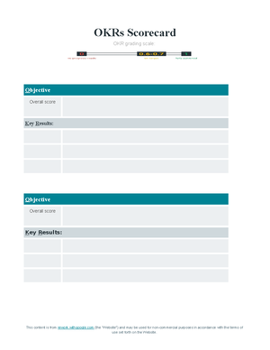 On Strategy OKRs Essentials Cheat Sheet - O K R OKR stands for ...