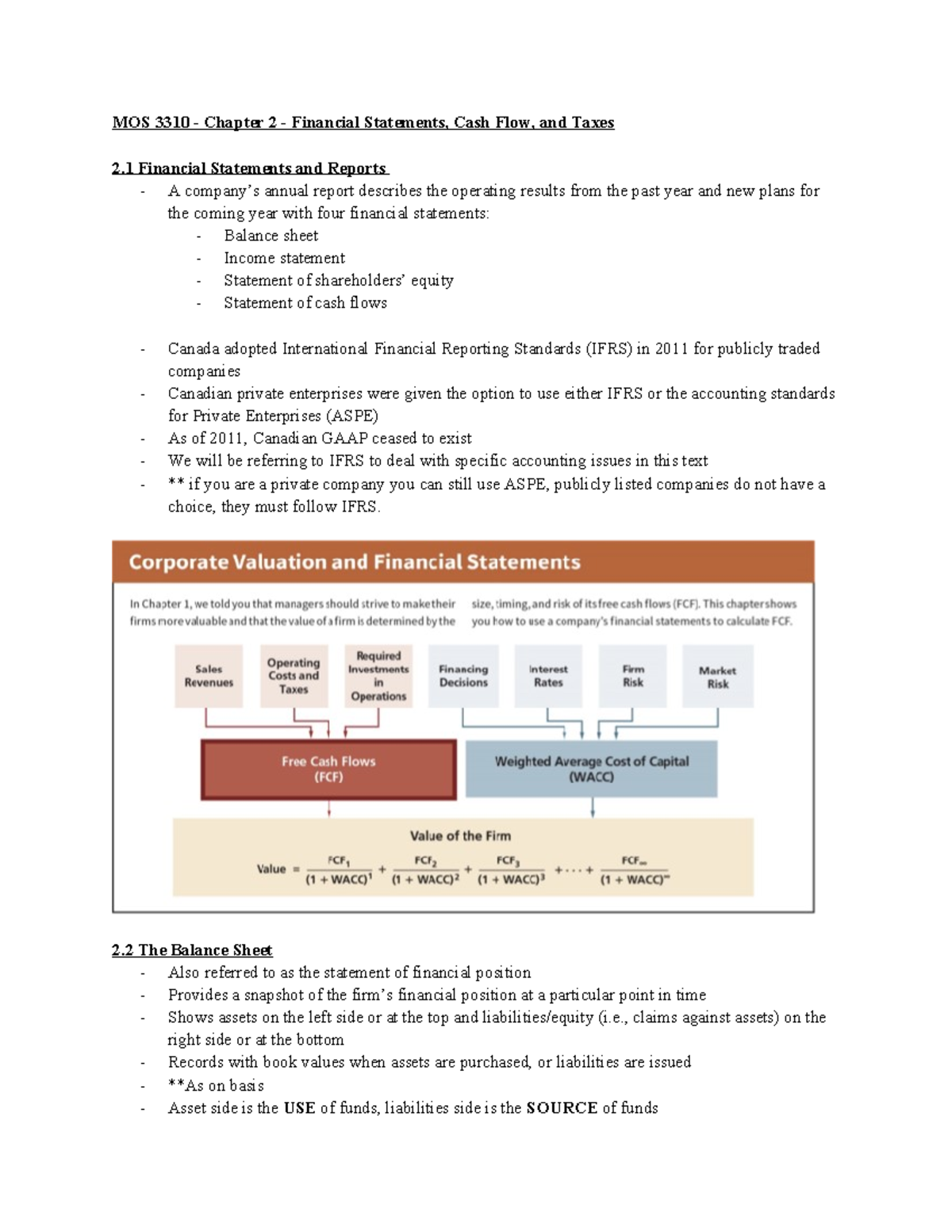 MOS 3310 - Chapter 2 - slides - MOS 3310 - Chapter 2 - Financial ...