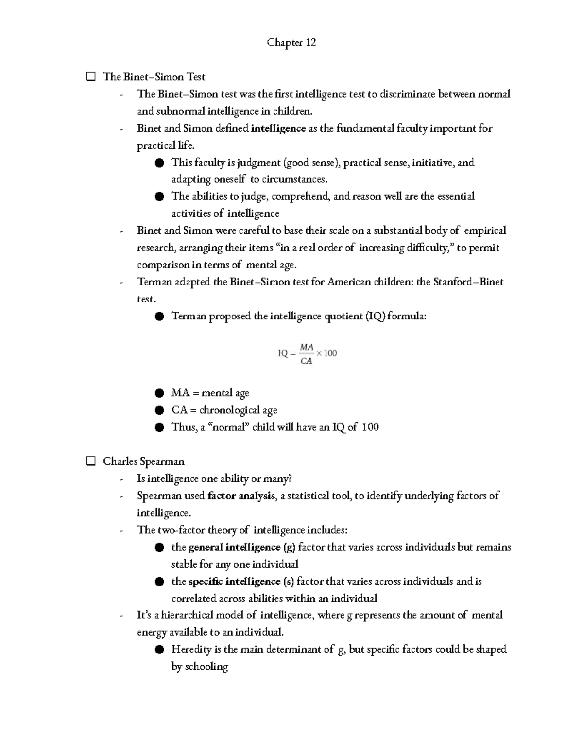 Chapter 12 - Lecture notes 12 - Chapter 12 The Binet–Simon Test - The ...