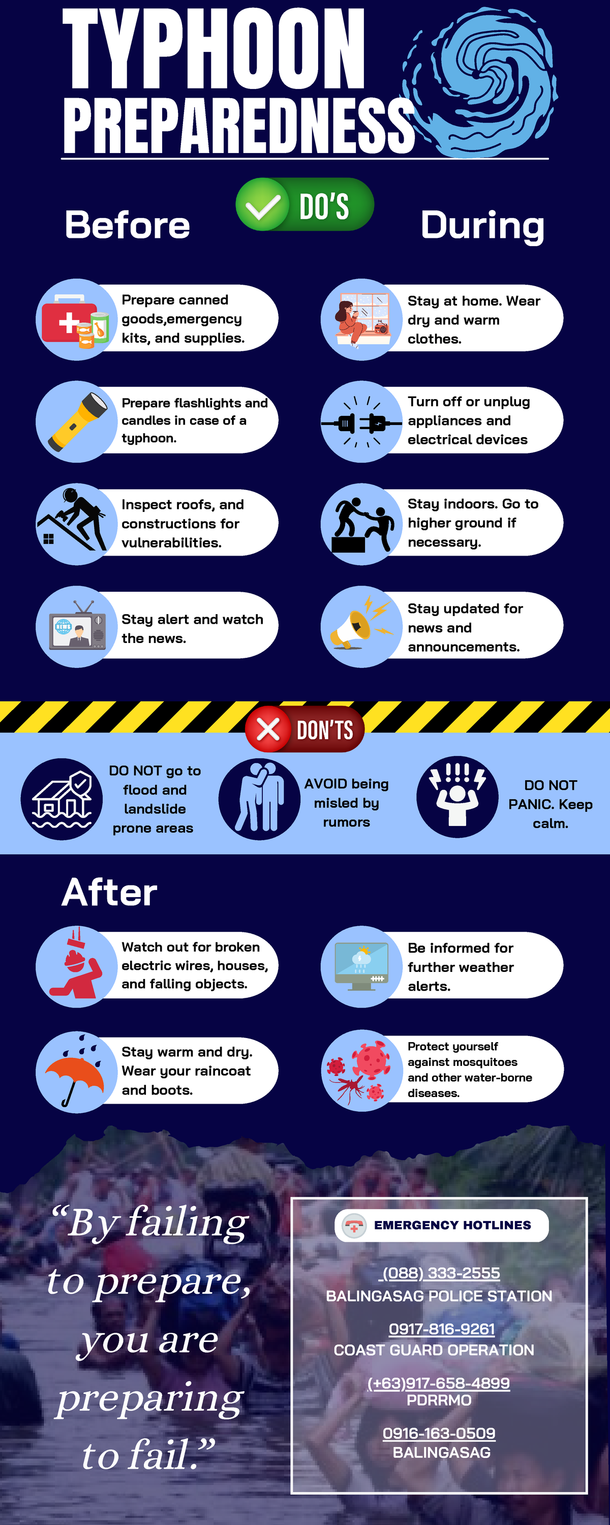 Infographic COMM - Typhoon - Before Prepare canned goods,emergency kits, and supplies. TYPHOON ...