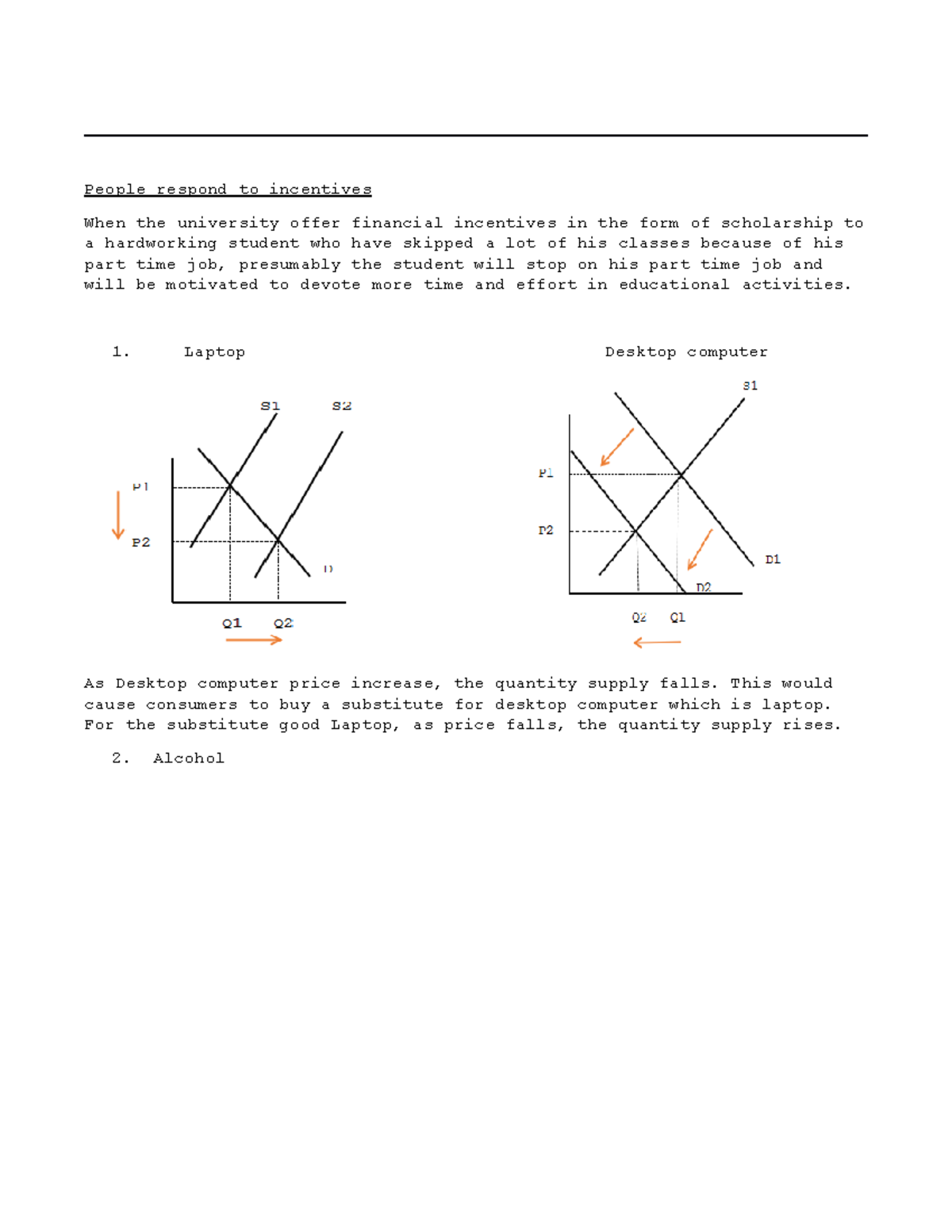 Assignment - People respond to incentives When the university offer ...