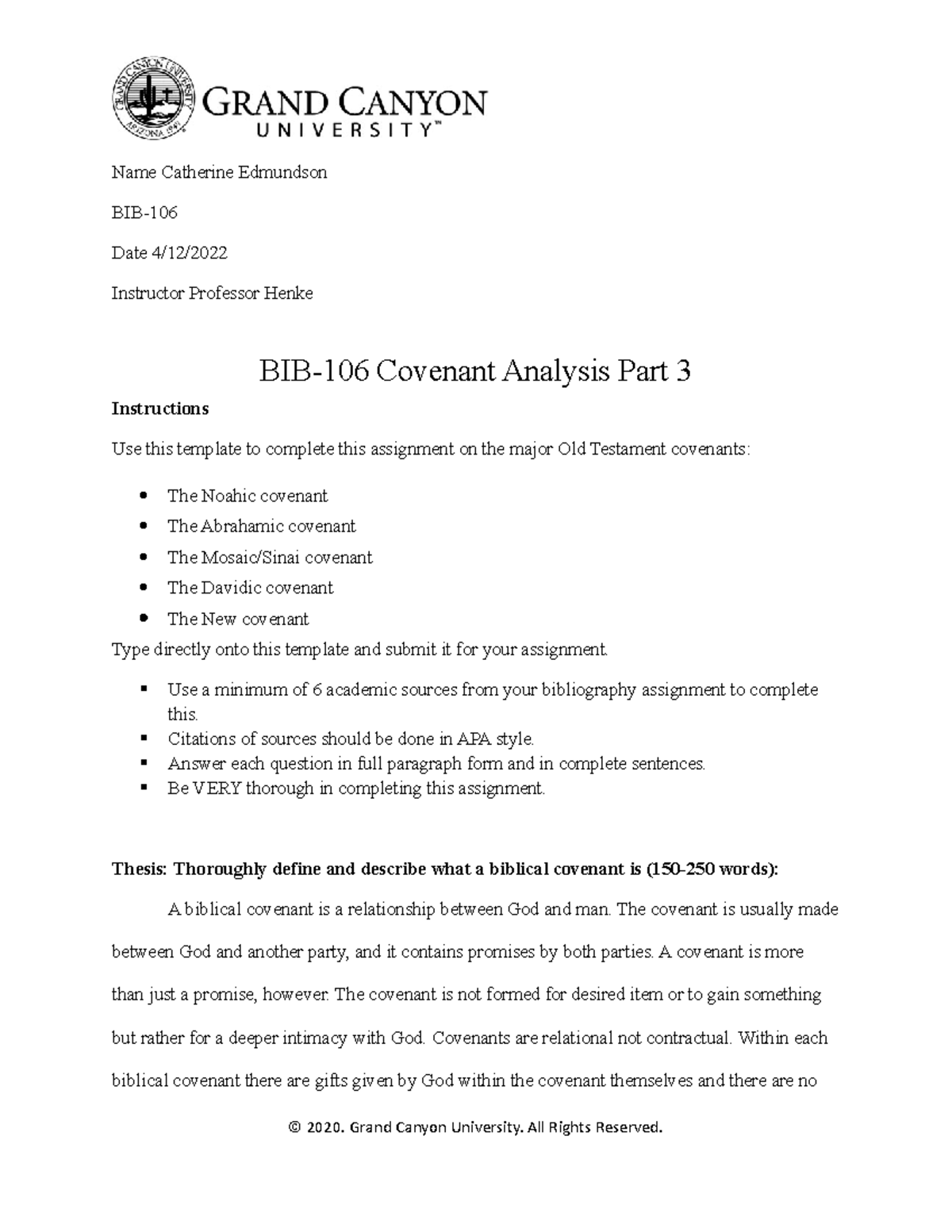 Topic 1 Covenant Scripture Analysis Worksheet - Name Catherine ...