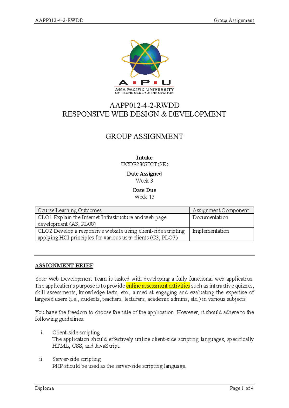 AAPP012-4-2-RWDD Group Assignment Sep 2024 - AAPP012- 4 - 2 - RWDD ...