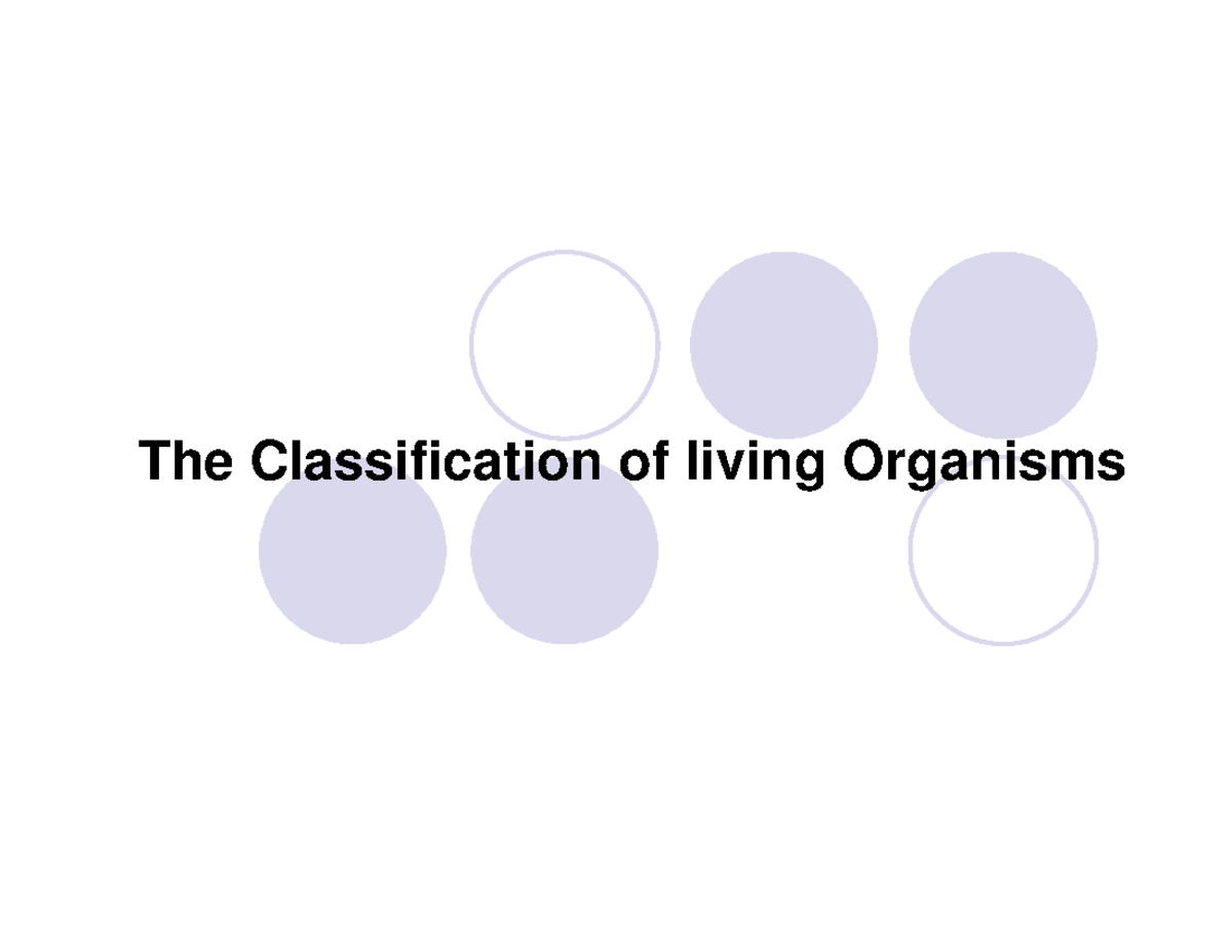 Classidication of living animals - The Classification of living ...