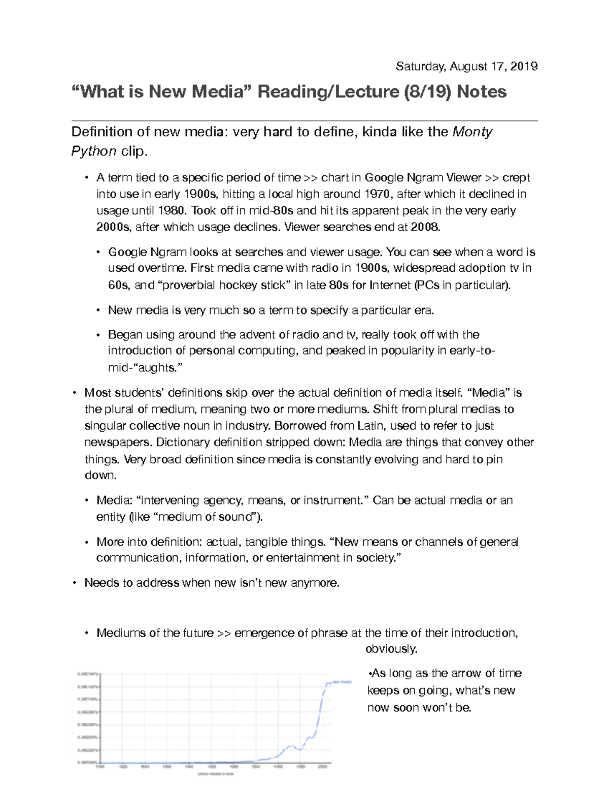 What is New Media Notes - weatherford - Saturday, August 17, 2019 “What ...