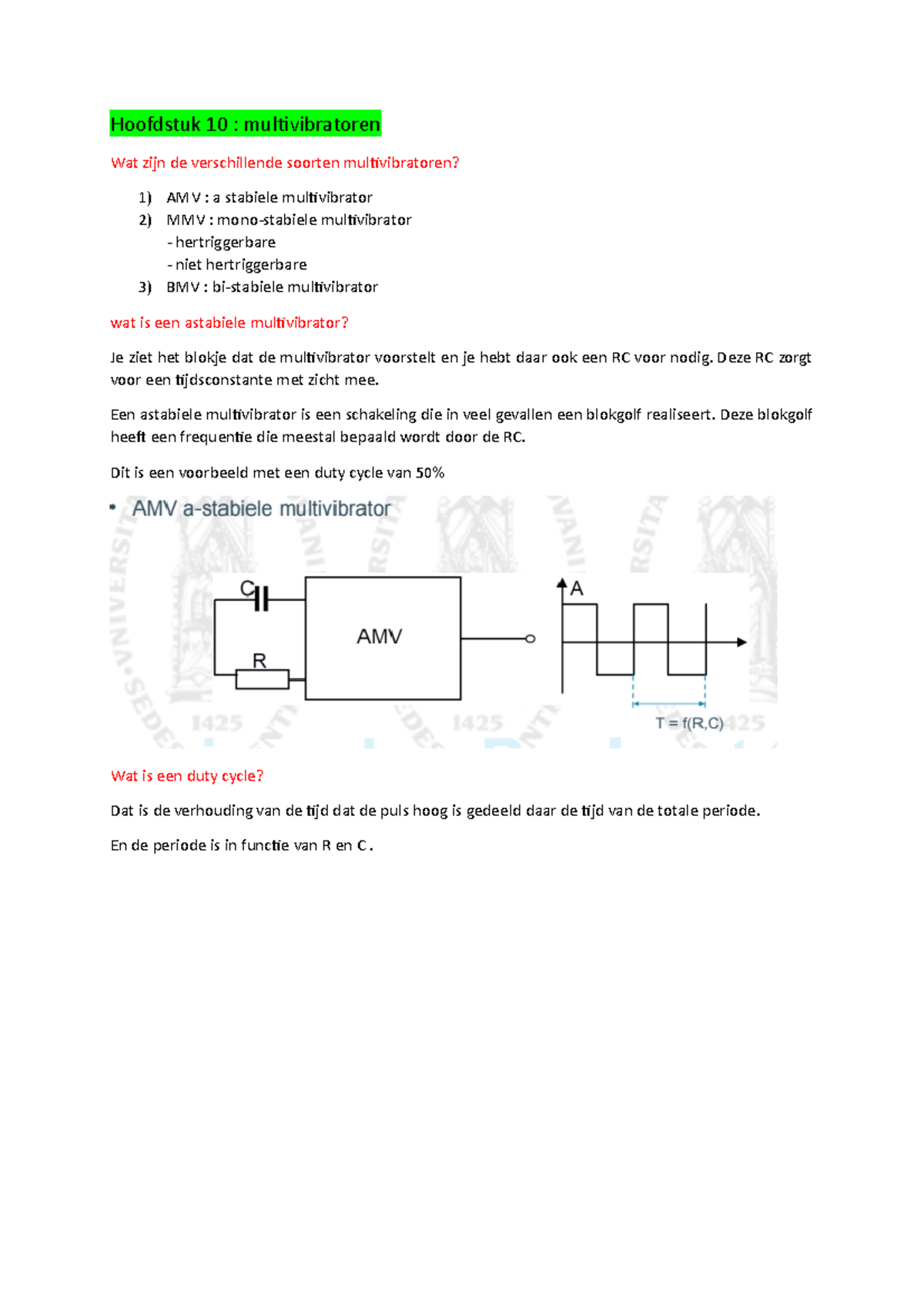 Hoofdstuk-10-multivibratoren analoge schakelingen - Hoofdstuk 10 : multivibratoren Wat zijn de ...