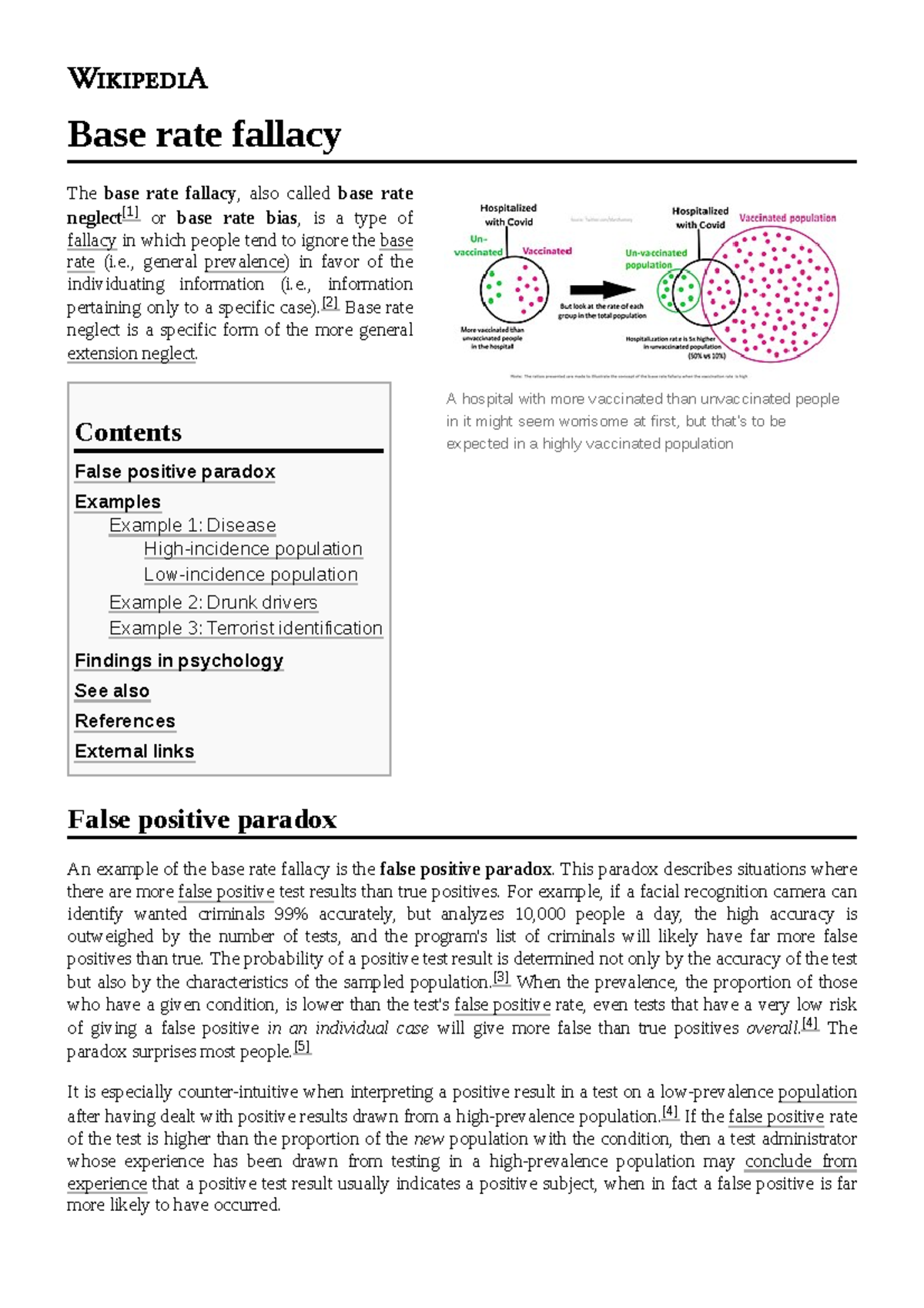 Base rate fallacy - , general prevalence) in favor of the individuating ...
