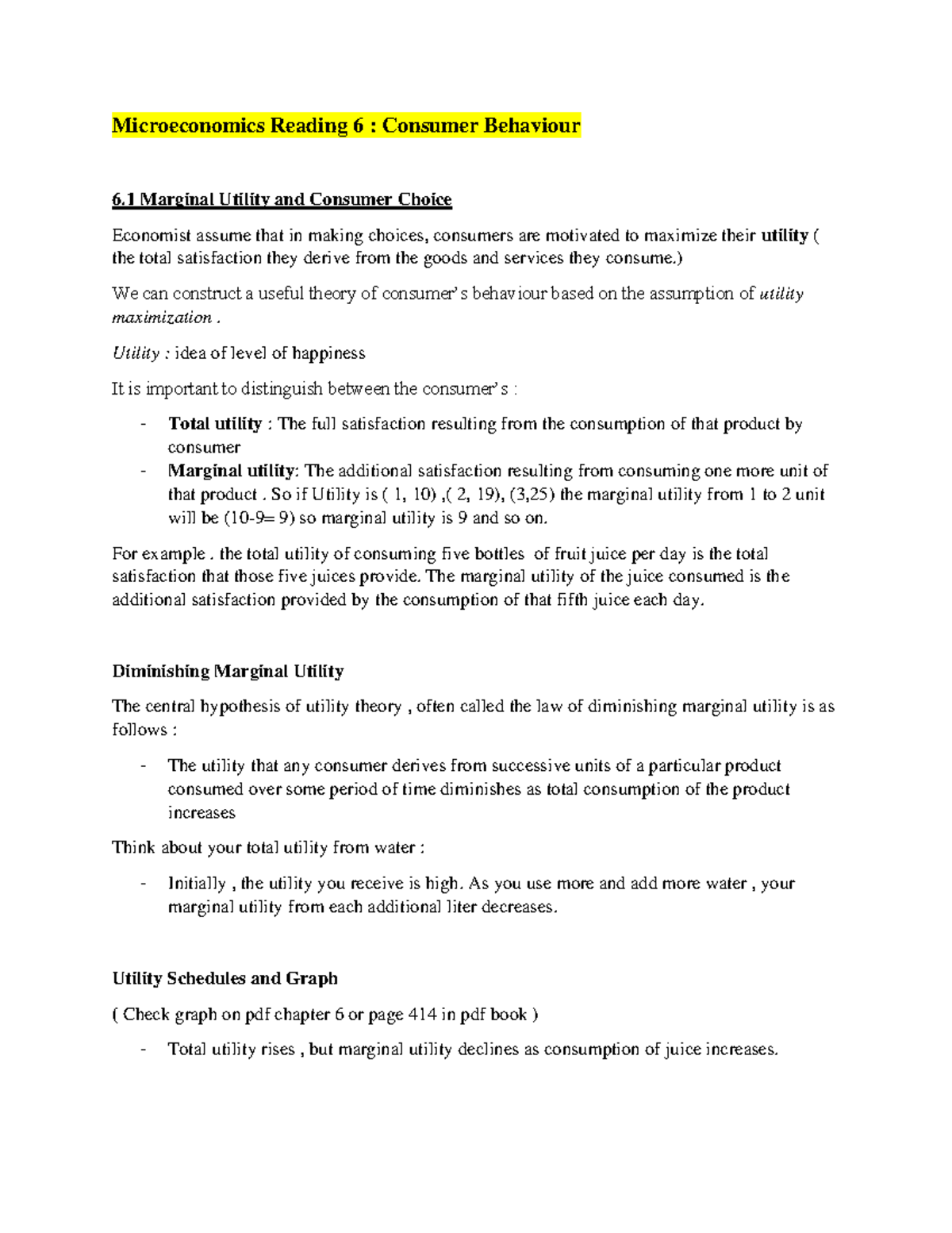 Micro reading 6 - Book notes - Microeconomics Reading 6 : Consumer ...