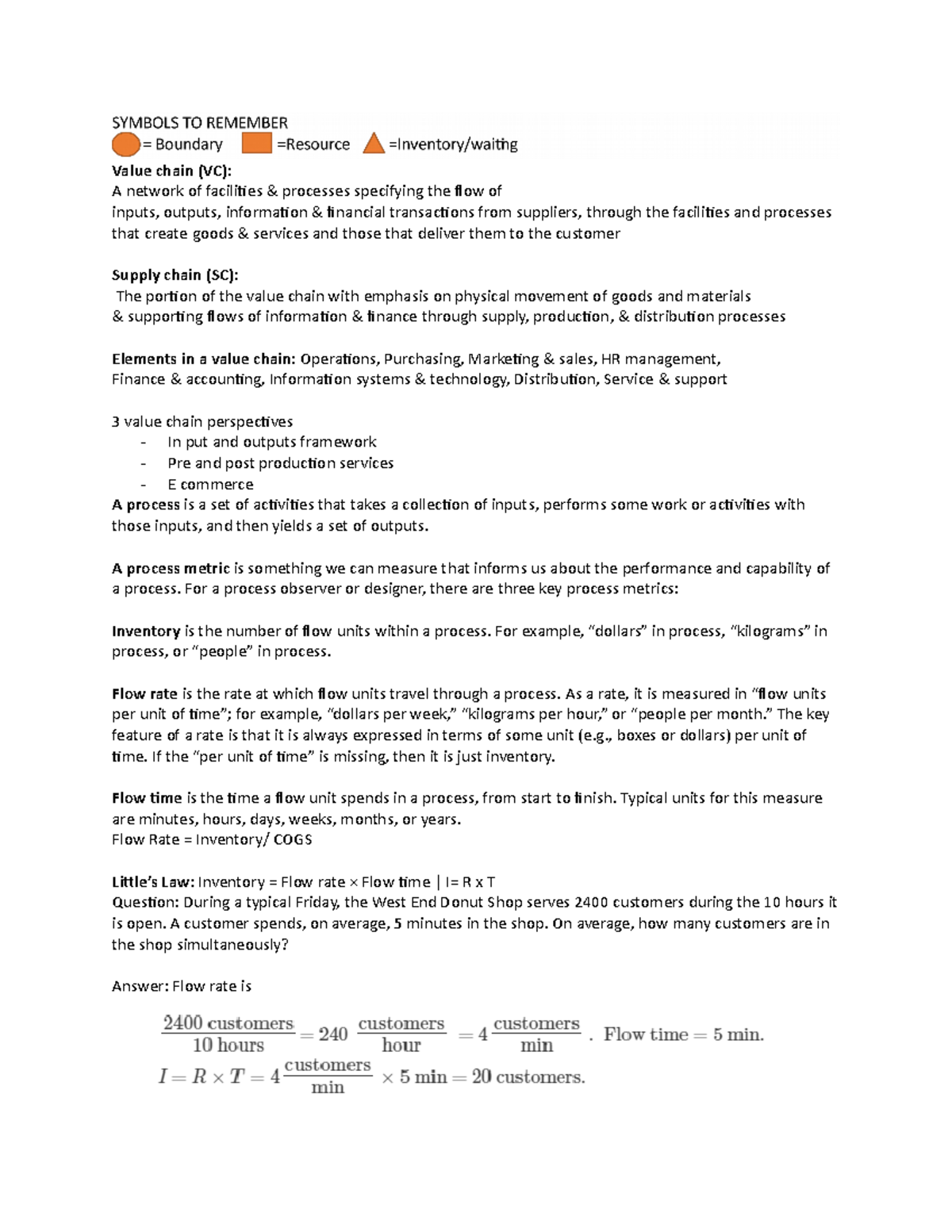Value - Lecture notes 1-5 - SYMBOLS TO REMEMBER = Boundary =Resource ...