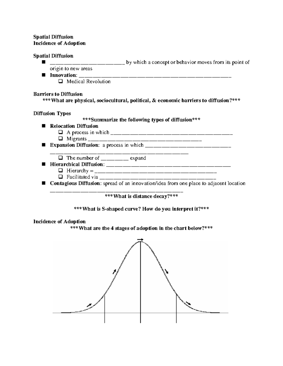 Week3 1 - NANANANANAN Notes - Spatial Diffusion Incidence of Adoption ...