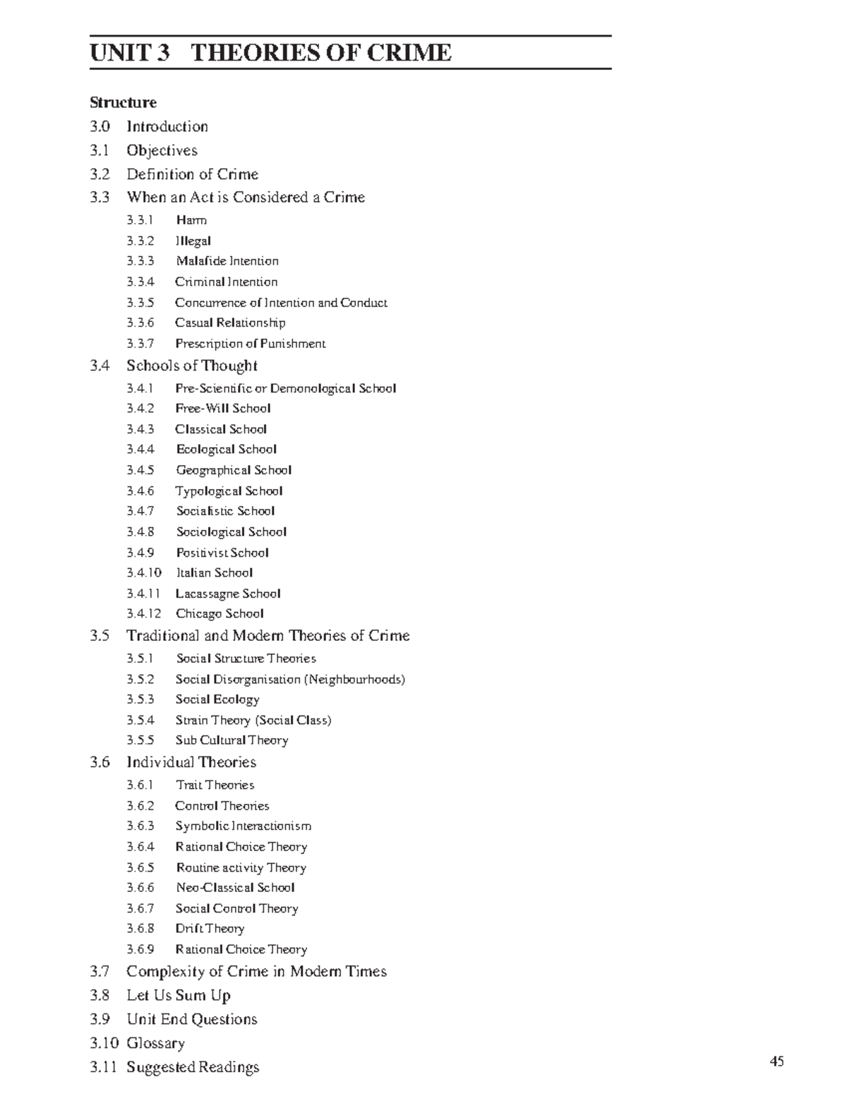 Unit-3 - Notes - 45 Causes Underlying UNIT 3 THEORIES OF CRIME Criminal ...
