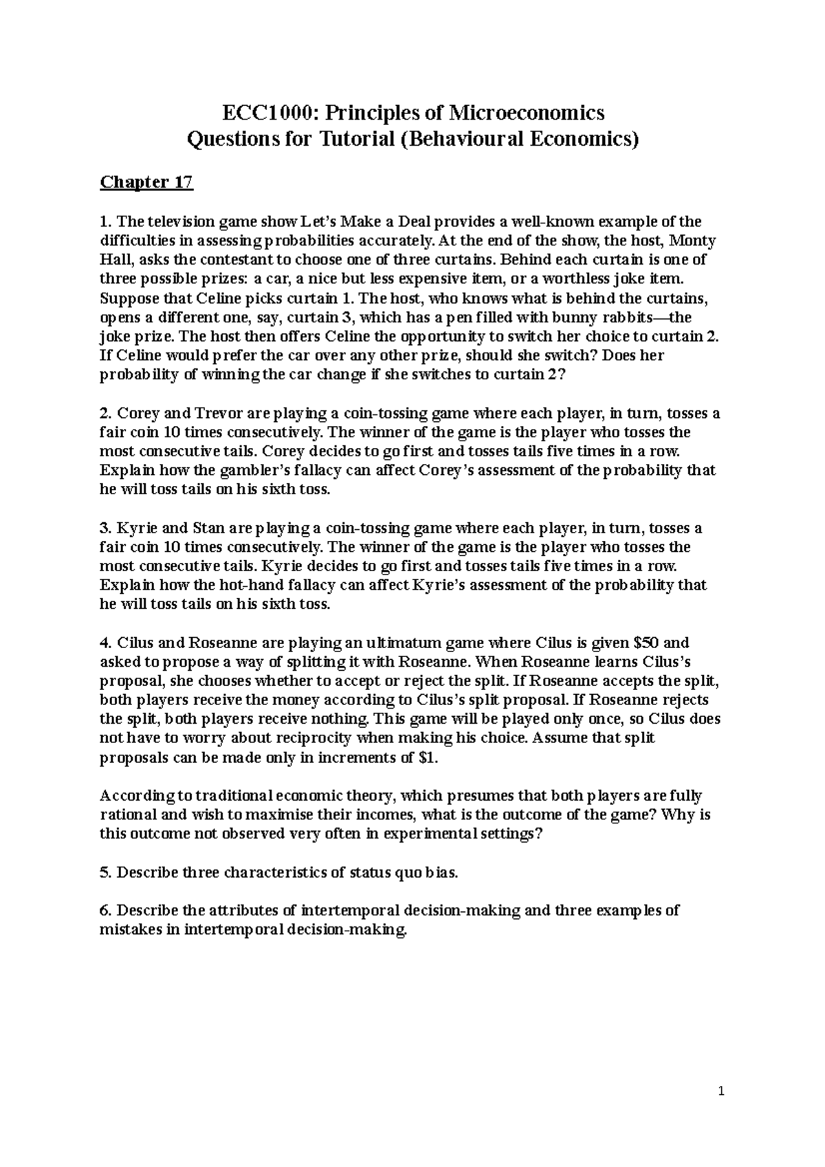 Week 13 - Principles Of Microeconomics - Principles of Microeconomics ...