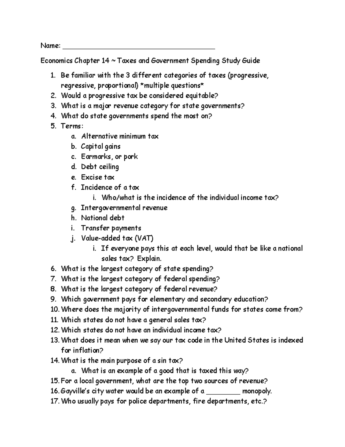 Chapter 14 Study Guide - noojlnknkm - Name ...