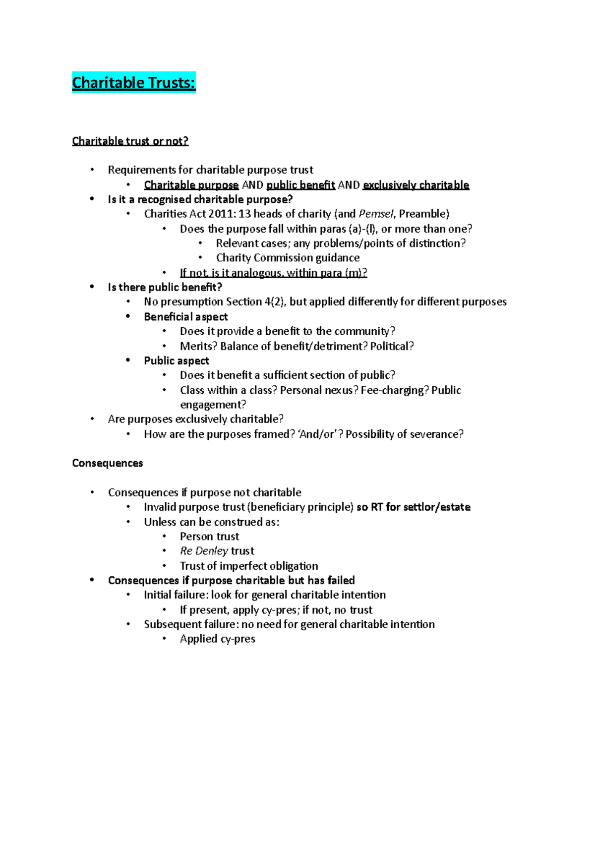 Charitable Trusts Problem Question Structure - Charitable Trusts ...