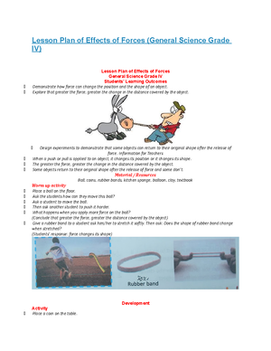 Lesson Plan of Force - Mechanics - Lesson Plan of Force (Pull & Push ...