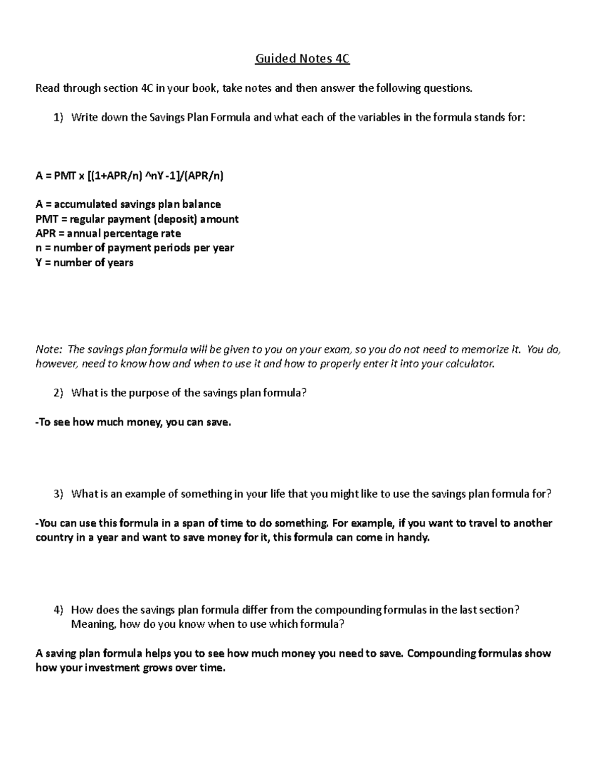 Guided Notes (4C) Answers - Guided Notes 4C Read through section 4C in ...