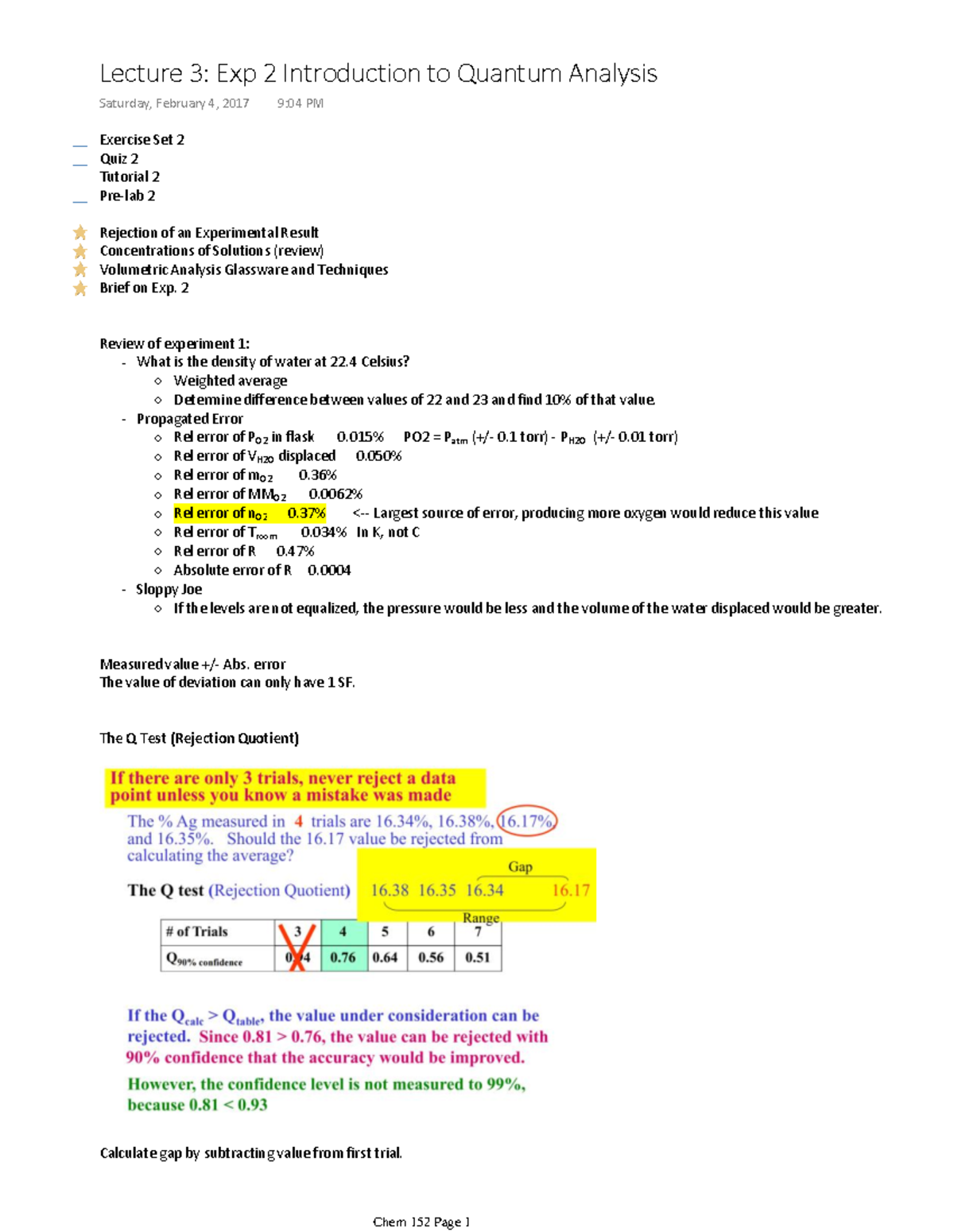 Lecture 3 Exp 2 Introduction to Quantum Analysis - Lecture 3: Exp 2 ...