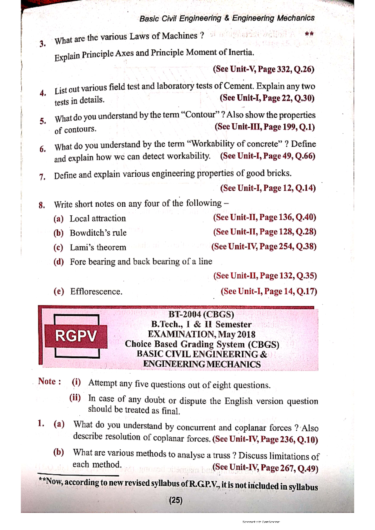 Civil engineering (2nd Sem.) important Privious Questions - Basic Civil ...