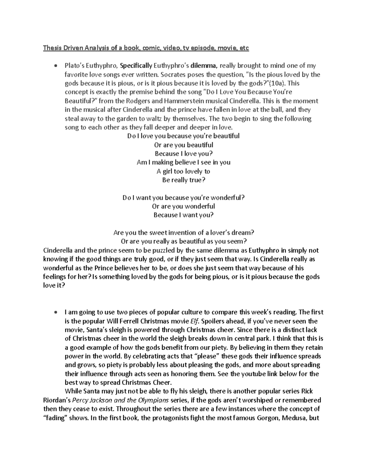 Thesis Driven Analysis of a book - Socrates poses the question, &quot ...