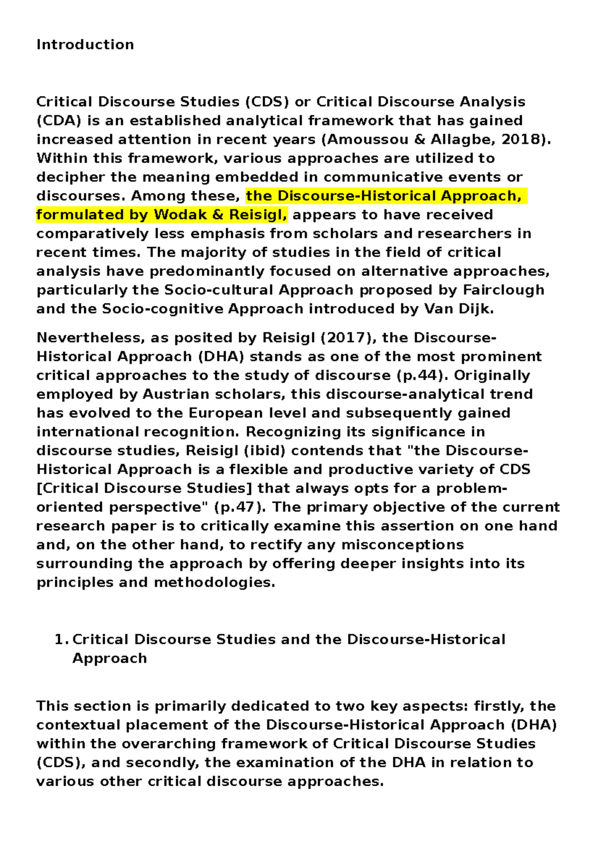 Wodak Method Import - Introduction Critical Discourse Studies (CDS) or Critical Discourse ...