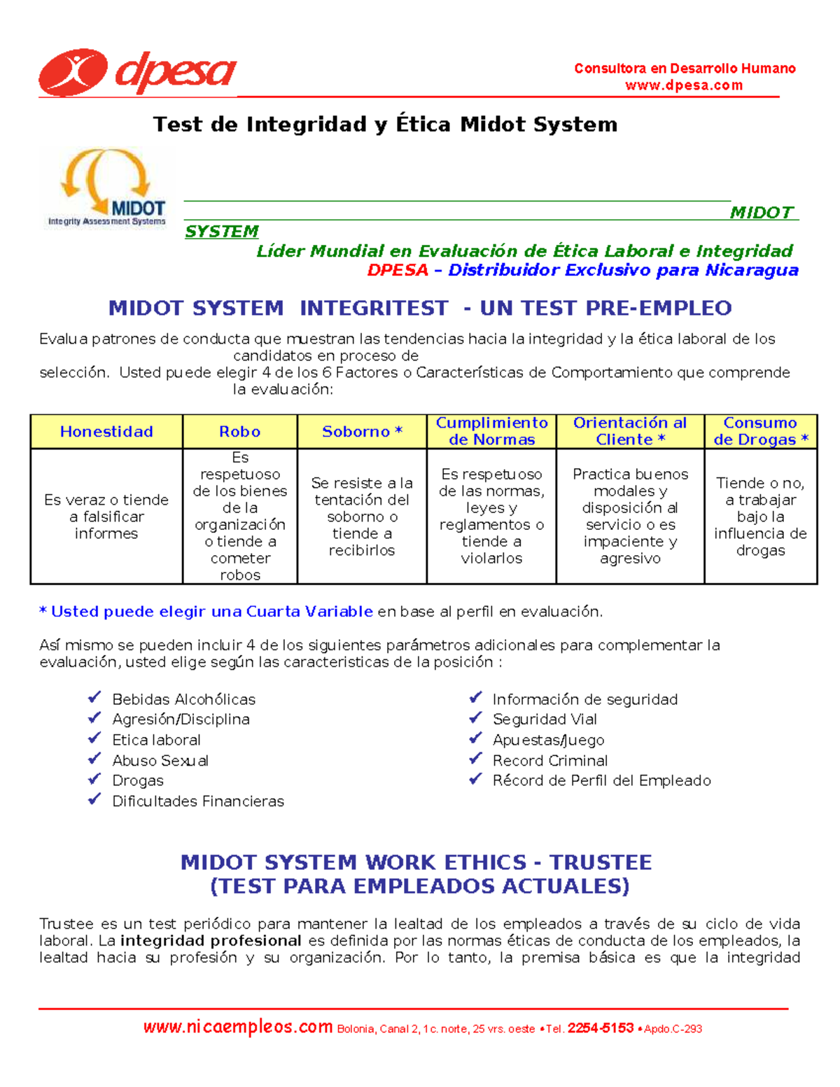 Midot Trustee - dpesa Test de Integridad y Ética Midot System MIDOT ...