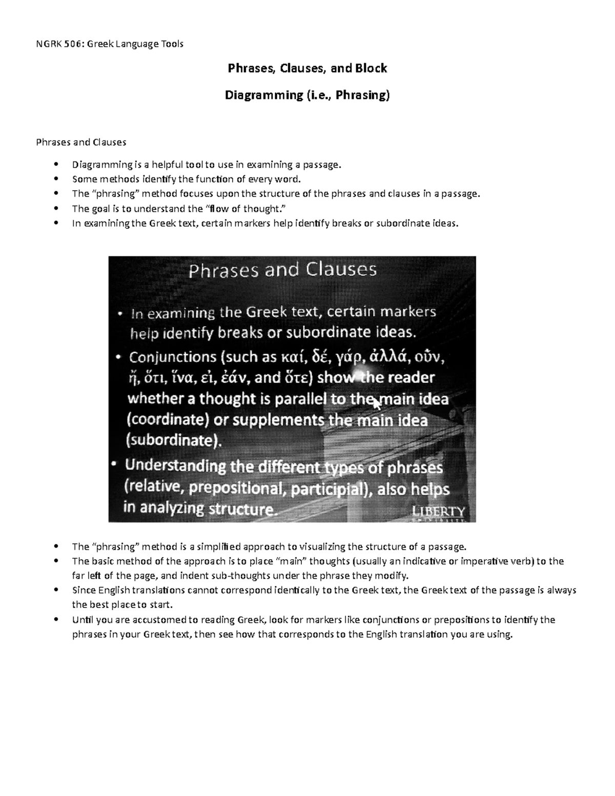 Phrases and Clauses - NGRK 506: Greek Language Tools Phrases, Clauses ...