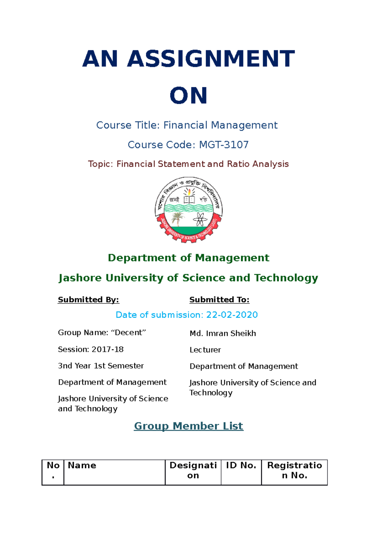 Financial-Management-Assignment For Practicing in home - AN ASSIGNMENT ...