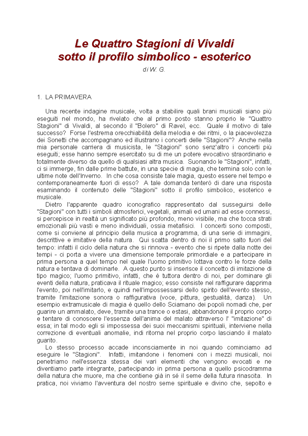 Le Quattro Stagioni di Vivaldi - LLee QQuuaattttrroo SSttaaggiioonnii ...