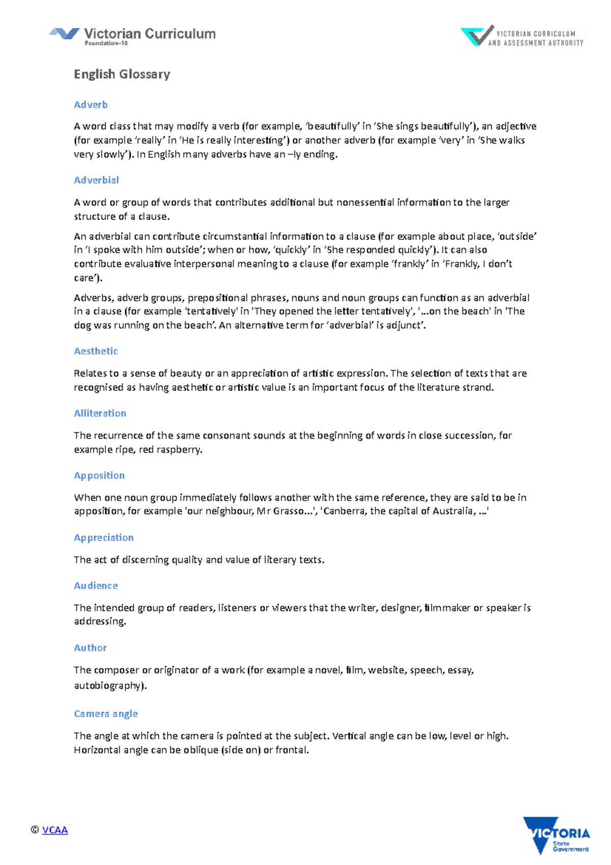 English Glossary (IMPORTANT METALANGUAGE) *HELPFUL* - English Glossary ...