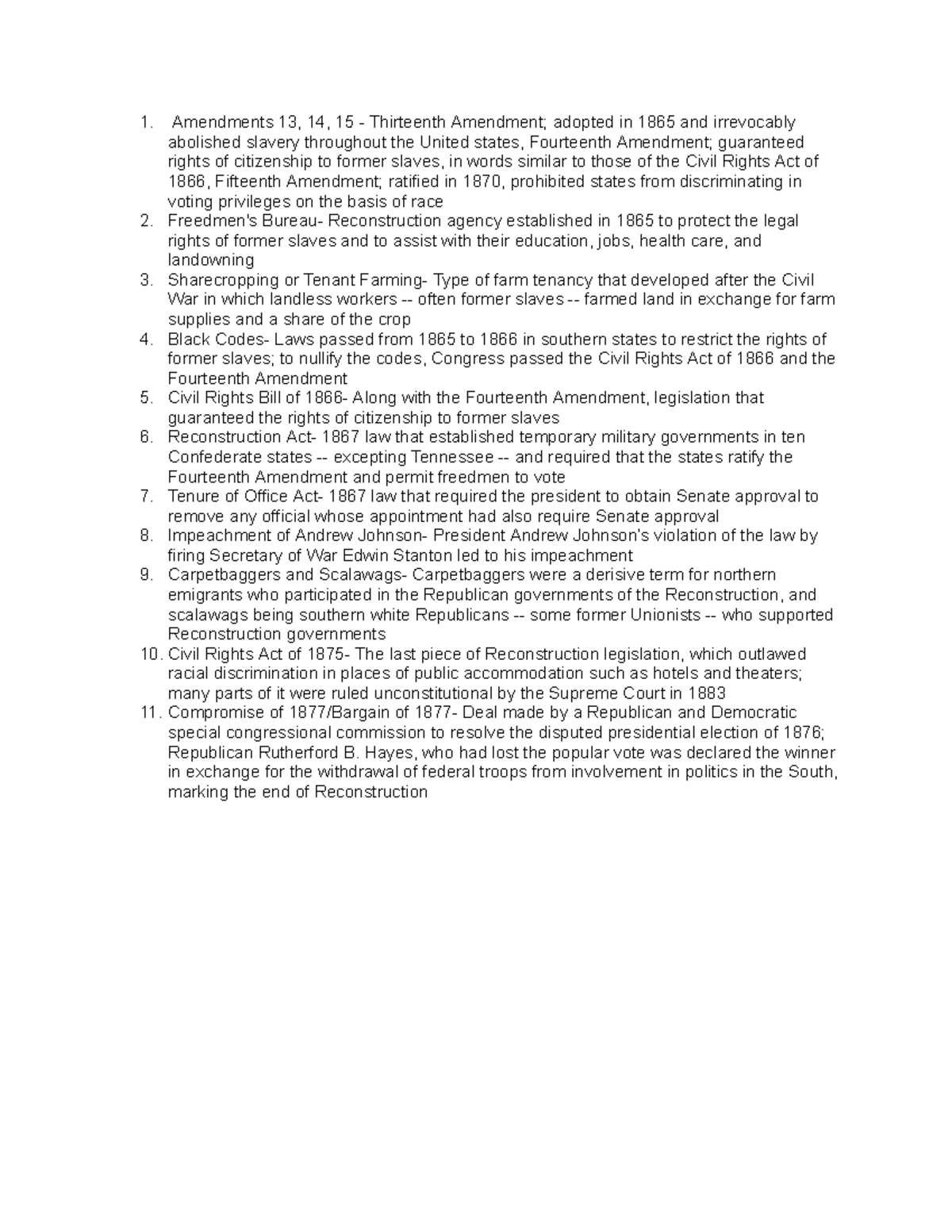 Reconstruction of HIST 1301 - Amendments 13, 14, 15 - Thirteenth ...