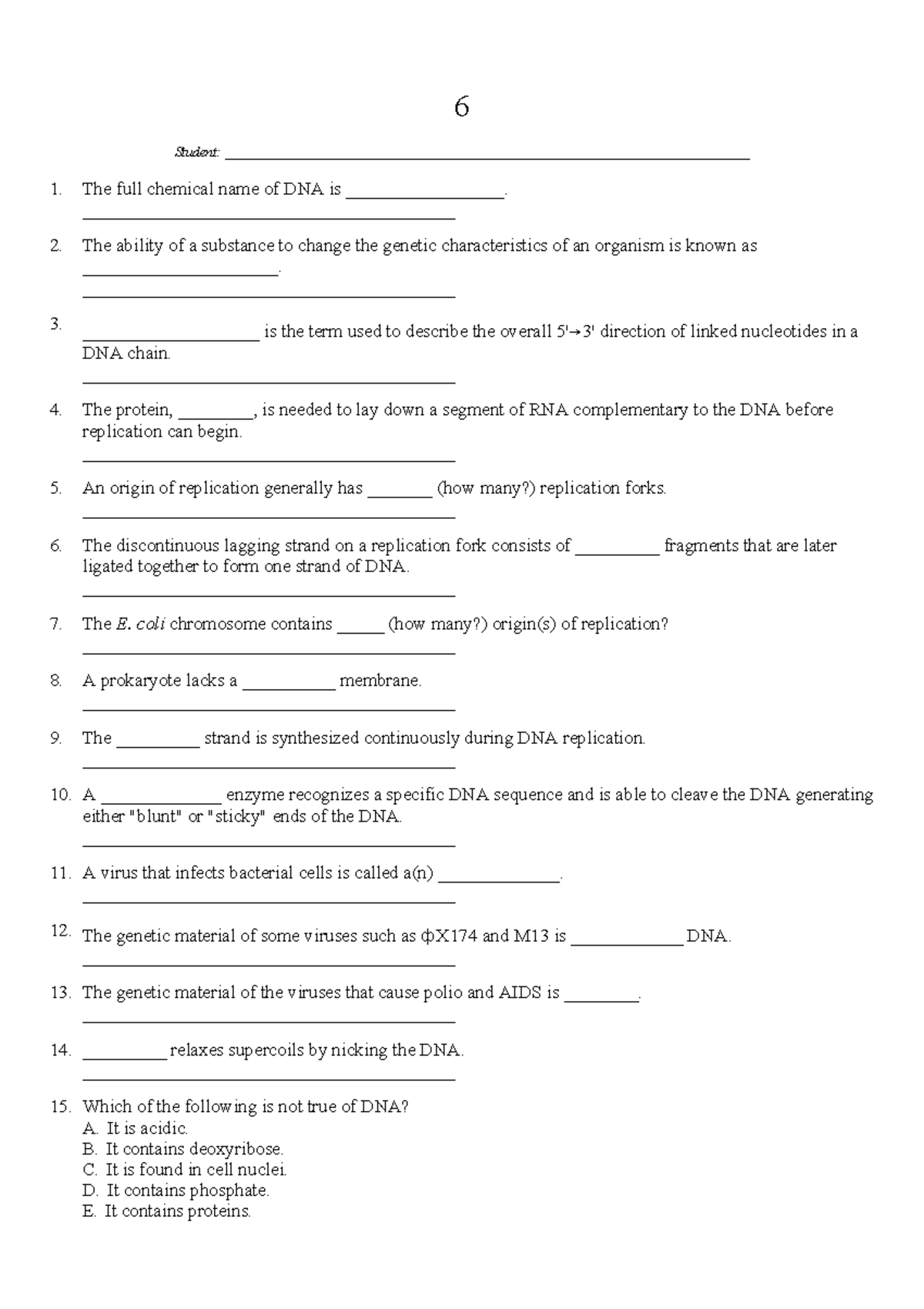 Quiz 6 practice - 6 Student: - Studocu
