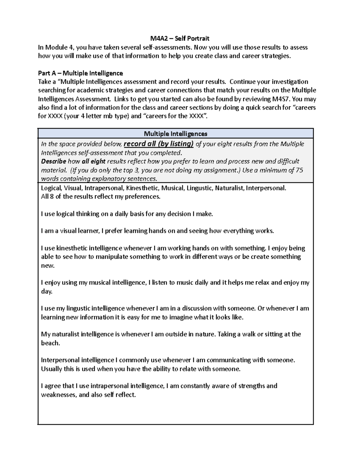 M4A2 - module 4 lesson 2 - M4A2 – Self Portrait In Module 4, you have ...