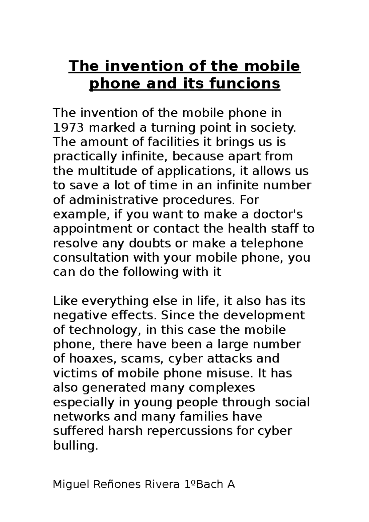 The invention of the mobile phone and its funcions - The invention of ...