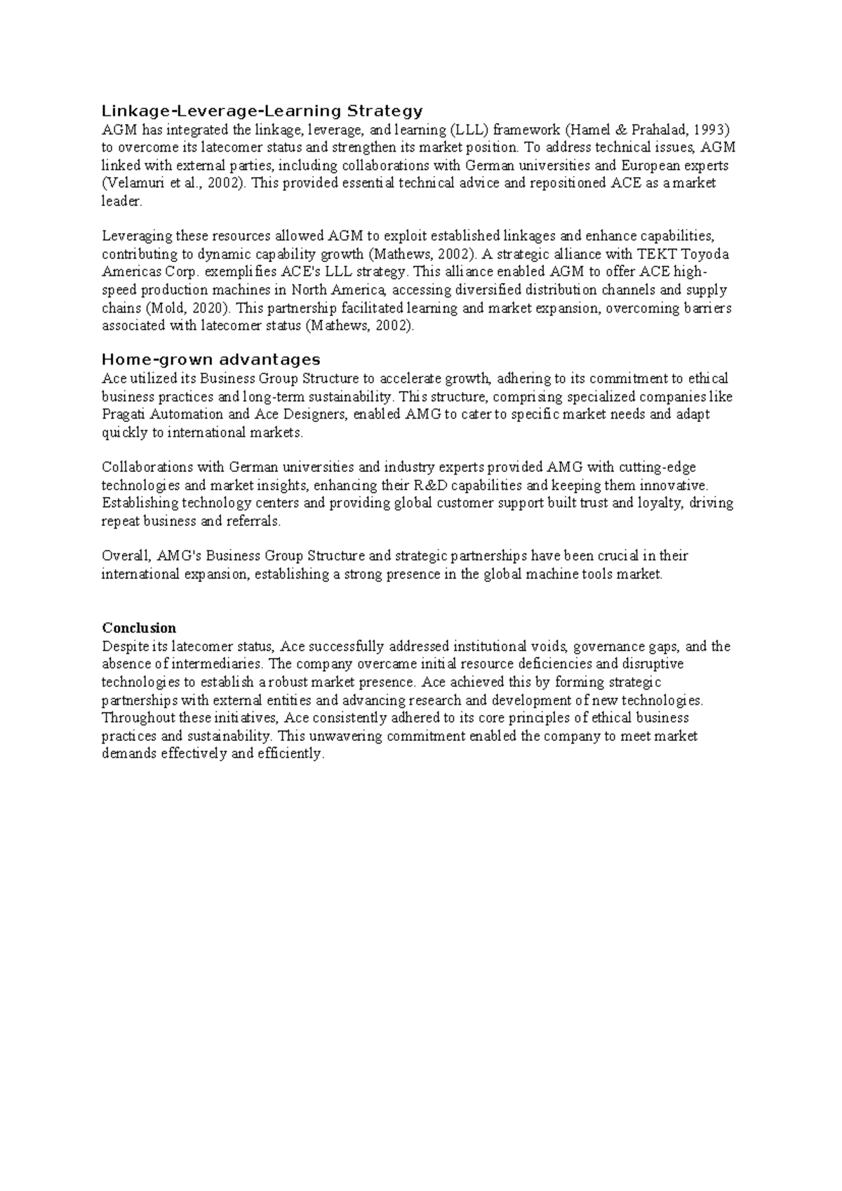 Linkage Leverage and Learning Paragraph Example - Linkage-Leverage ...