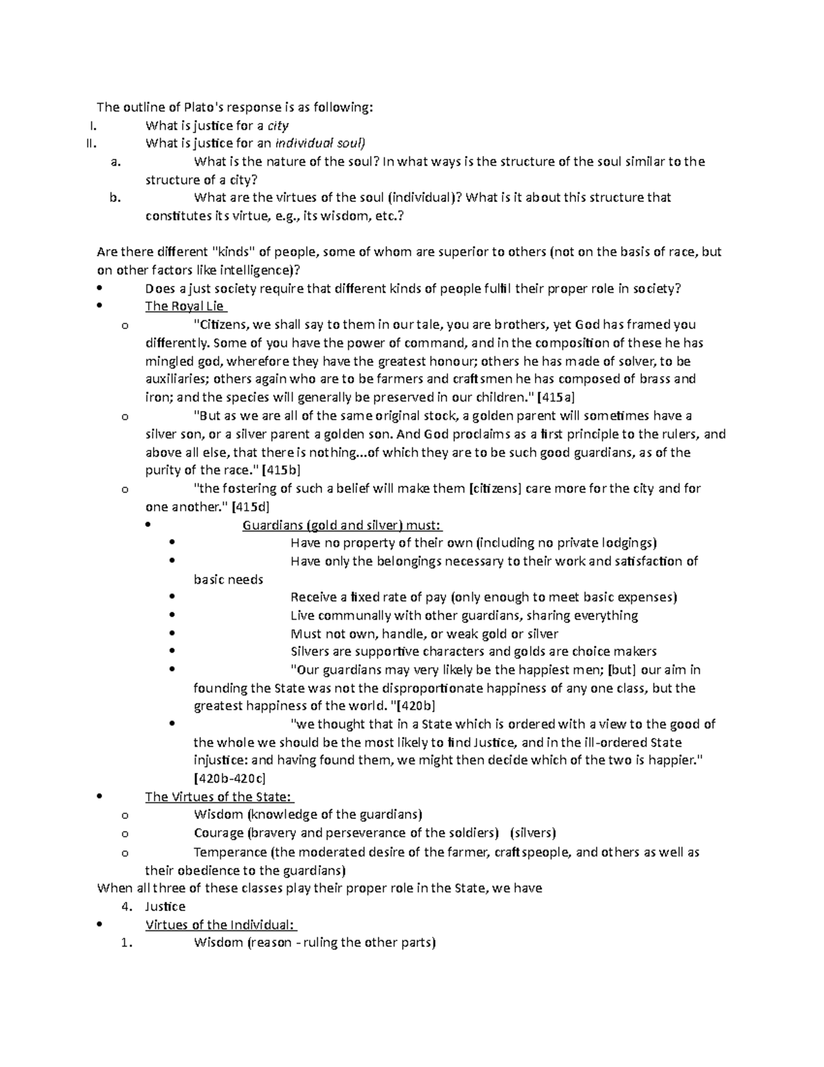 Plato - Word for word of the lecture presented - The outline of Plato's ...