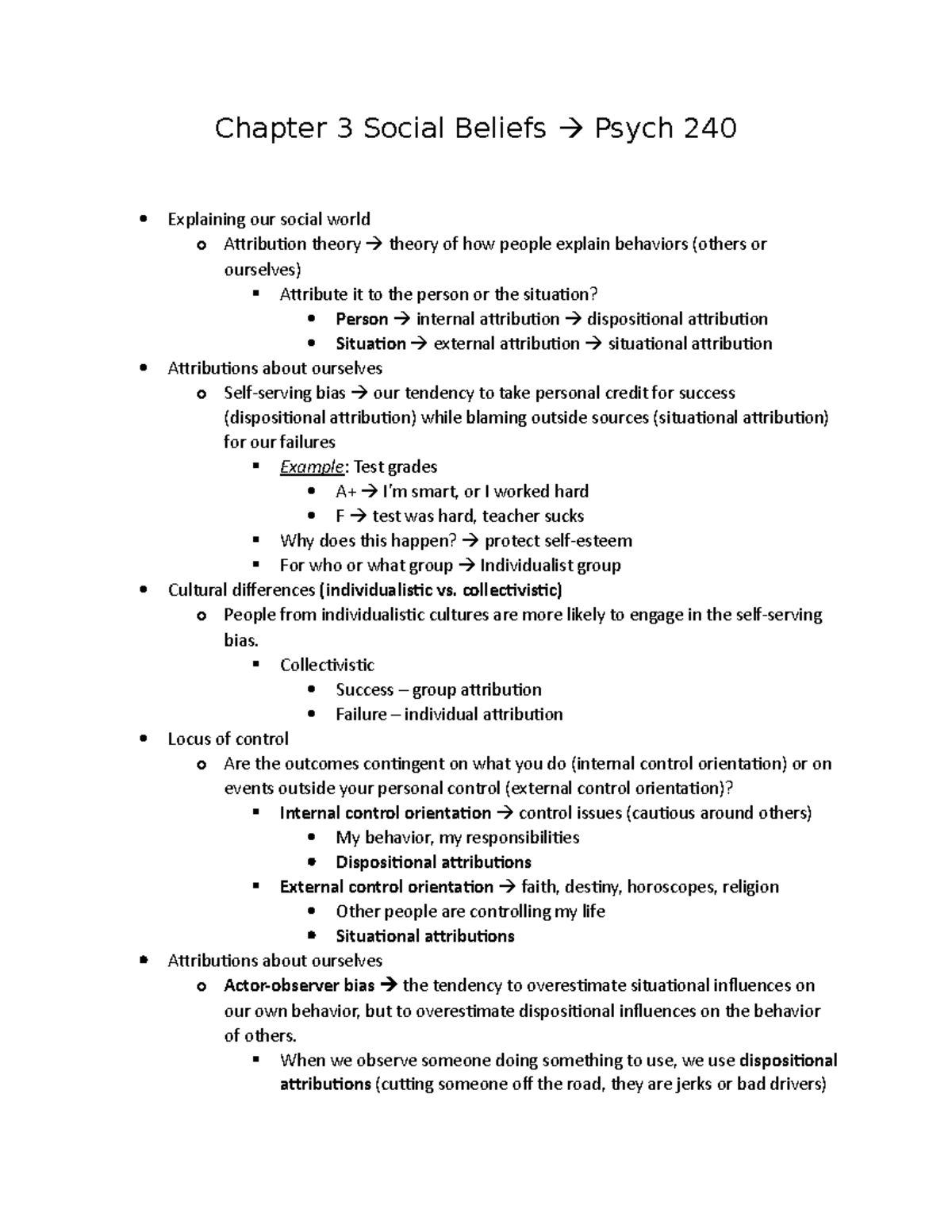 Chapter 3 Social Beliefs - Chapter 3 Social Beliefs Psych 240 ...