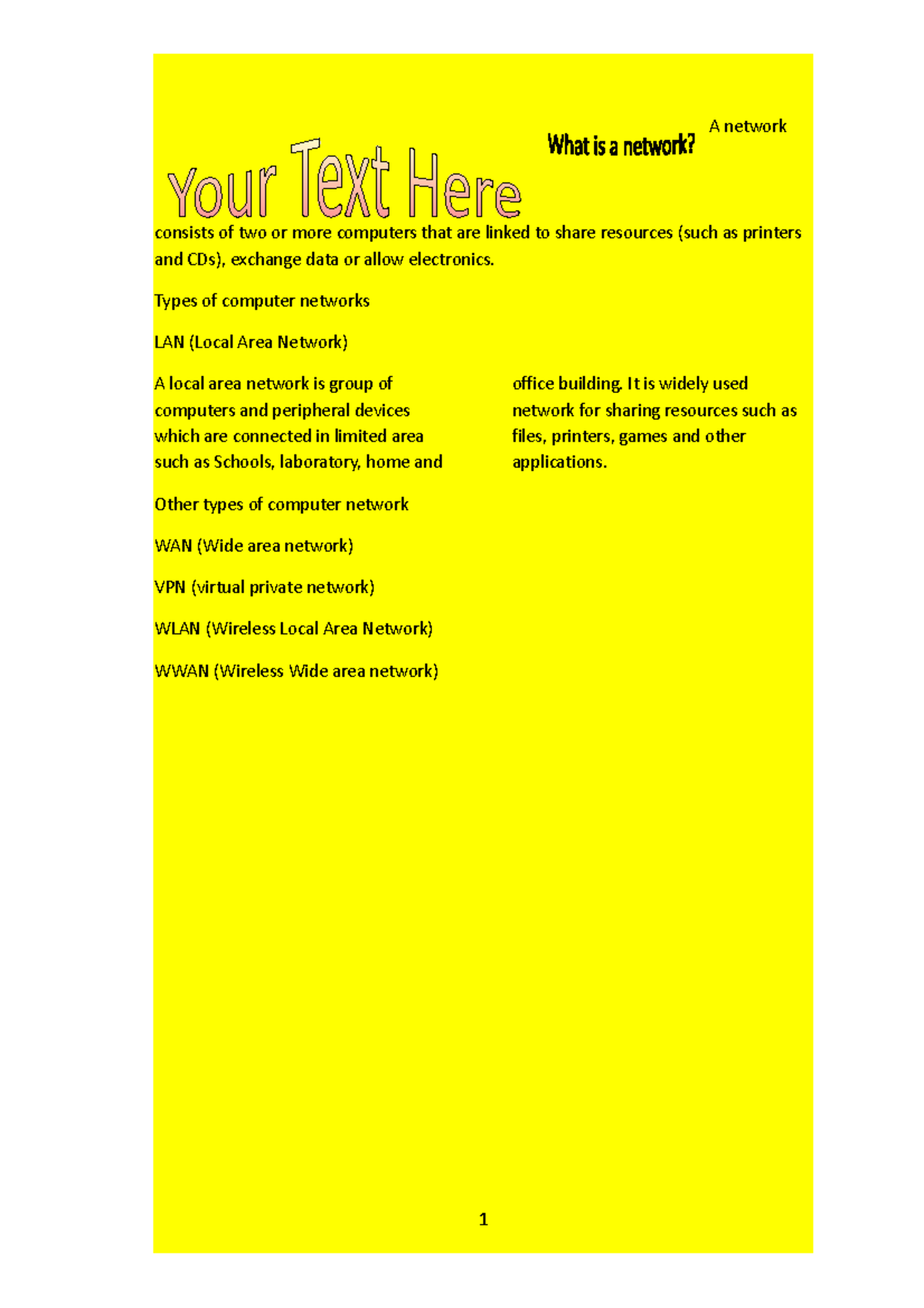 A Network Consists Of Two Or More Computers That Are Linked To Share