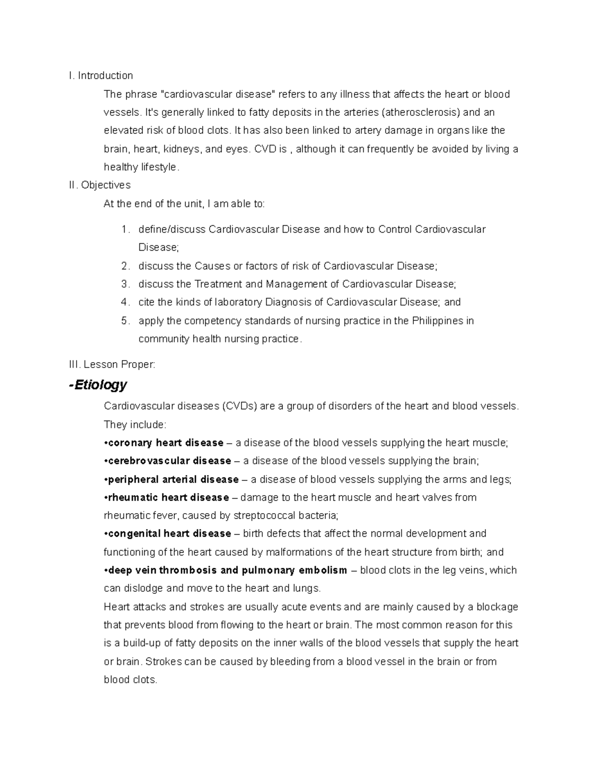 Cardiovascular - Control of Non-Communicable Disease - Bachelor of ...